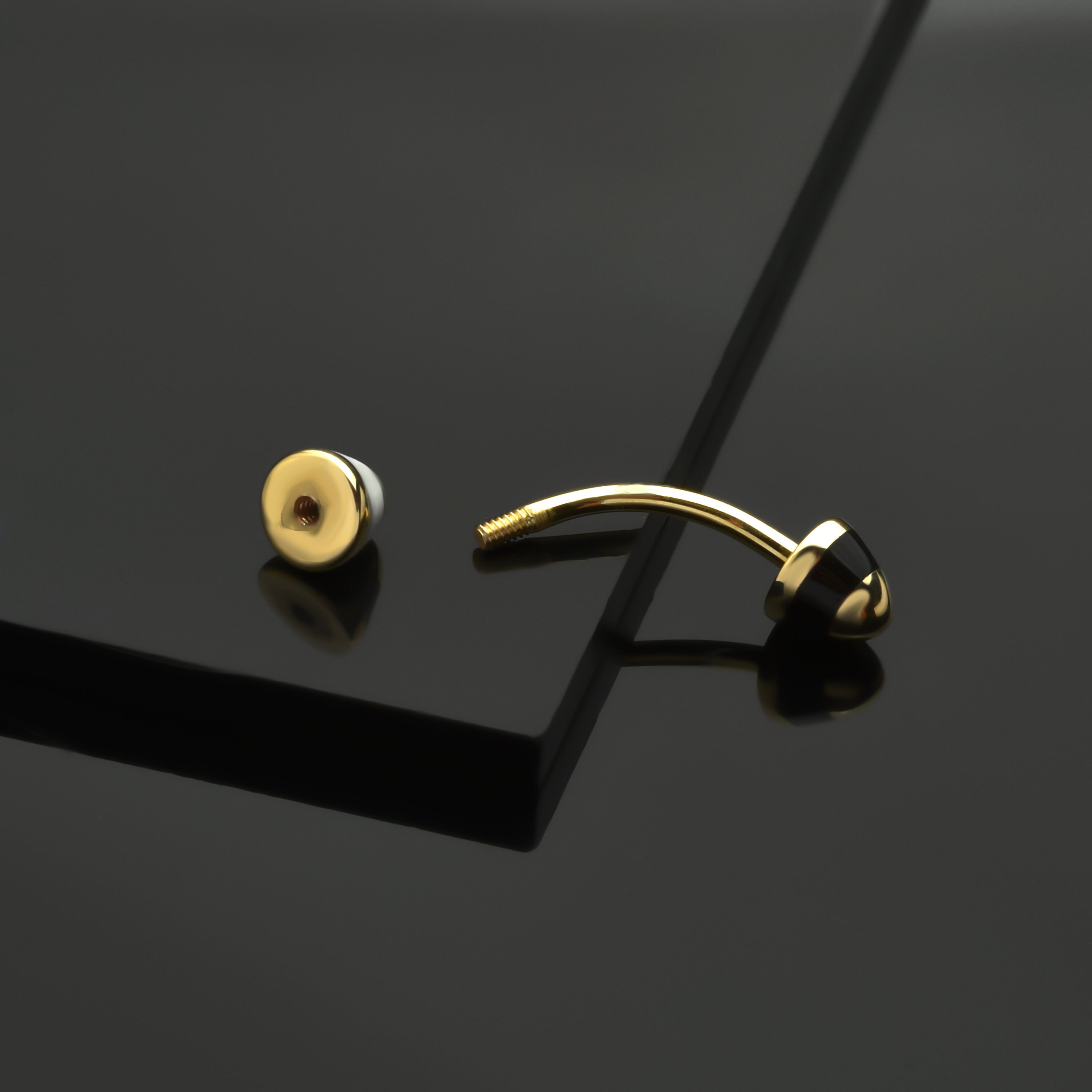 Bullet Enamel 14k Solid Gold Navel Piercing Jewelry, Minimalist Gold ...