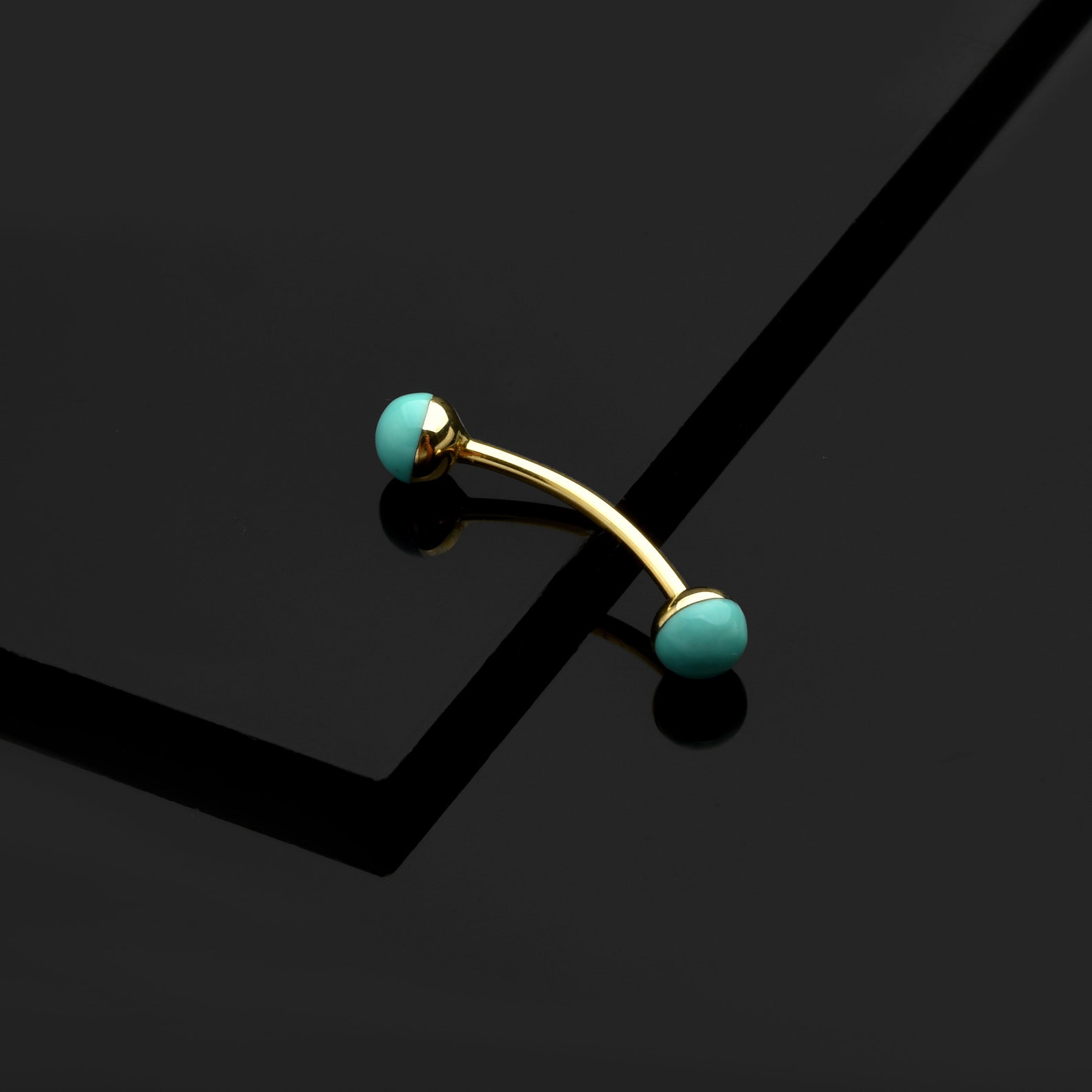 Double Enamel 14k Solid Gold Navel Piercing Jewelry | Etsy