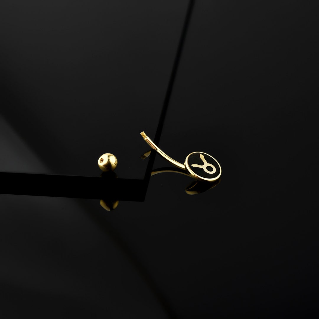 Taurus Icon 14k Solid Gold Piercing Navel Piercing Female Piercing ...