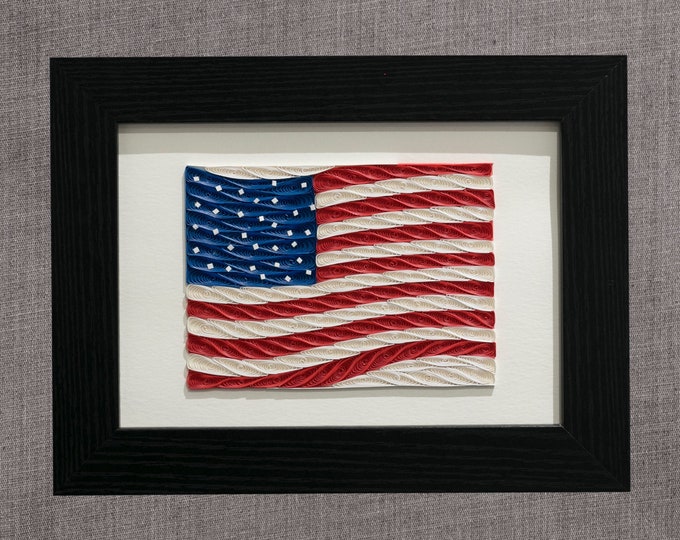 3D Quilled A5 Quilling Wall Art American Flag USA Gift Without Frame ...