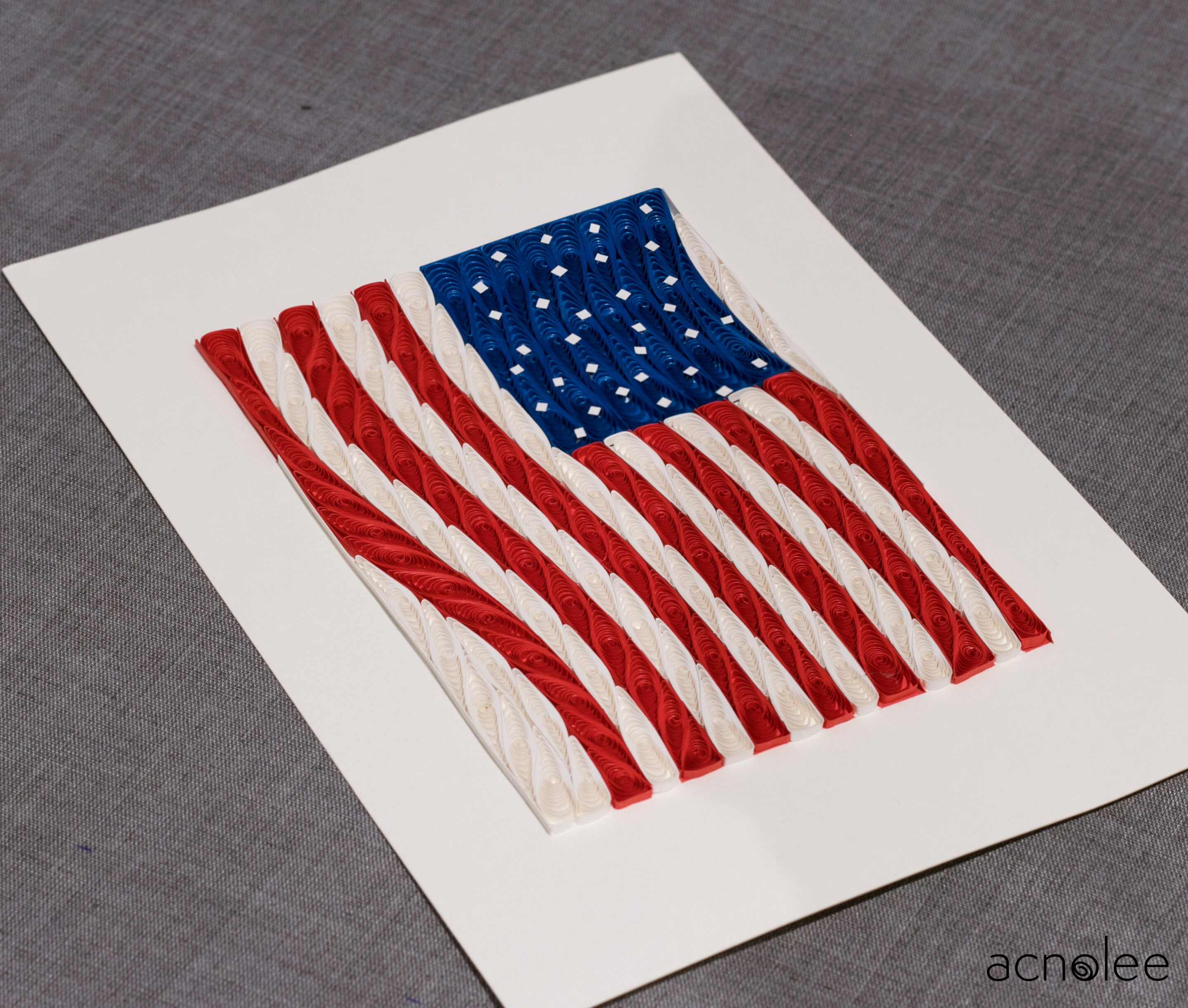 3D Quilled A5 Quilling Wall Art American Flag USA Gift Without Frame ...