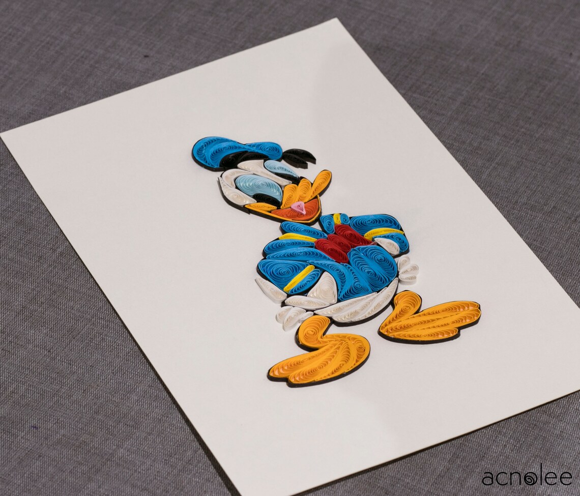 3D Quilled A5 Quilling Wall Art Disney Donald Duck Gift - Etsy