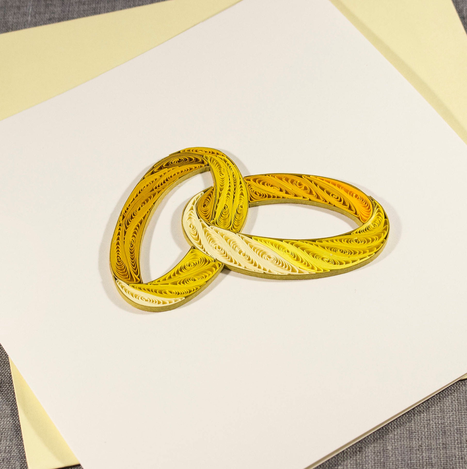 3D Blank Quilled Wedding Card Ring Congratulations Engagement Quilling ...