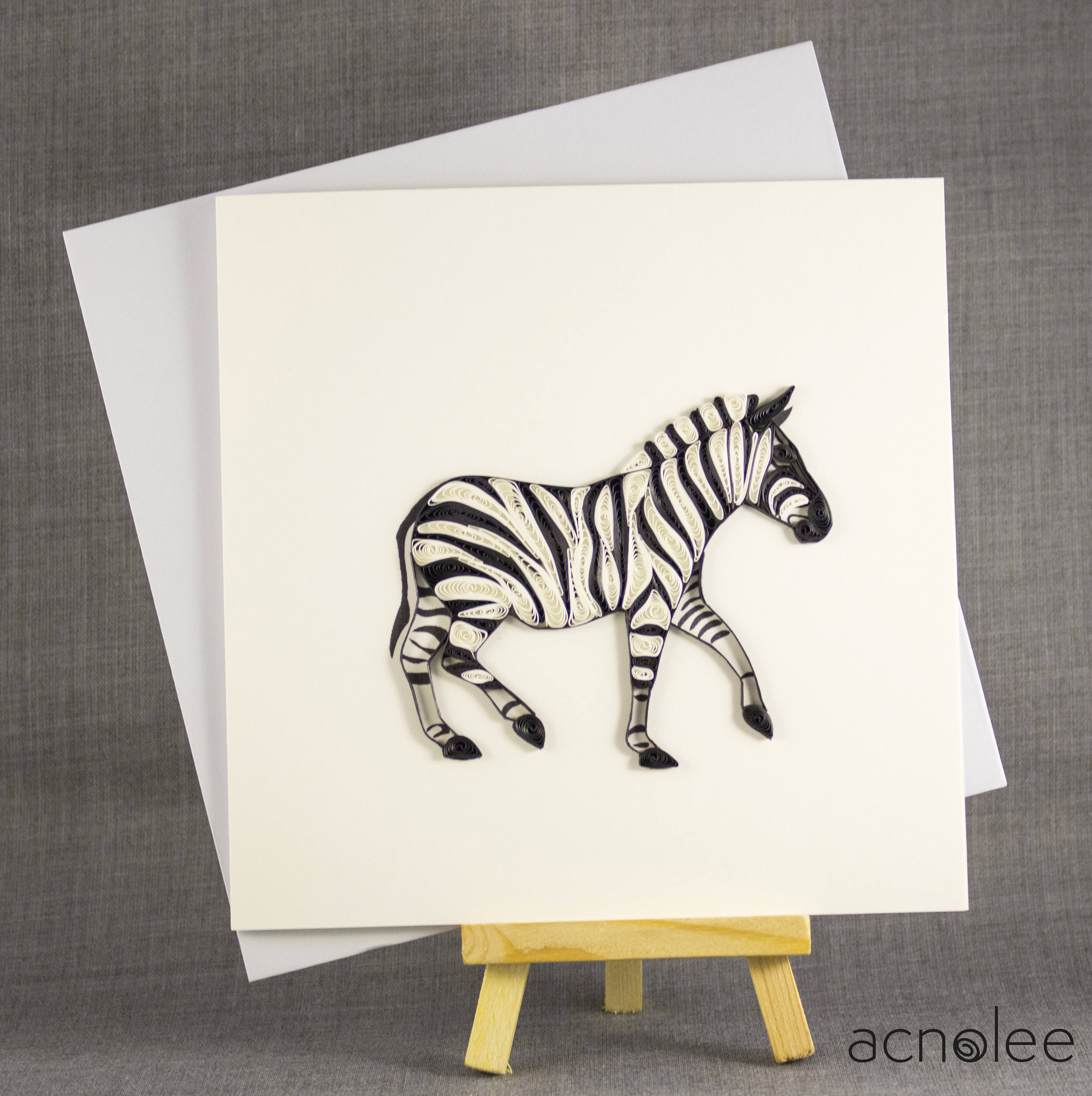 3D Blank Quilled Zebra Animal Card - Etsy