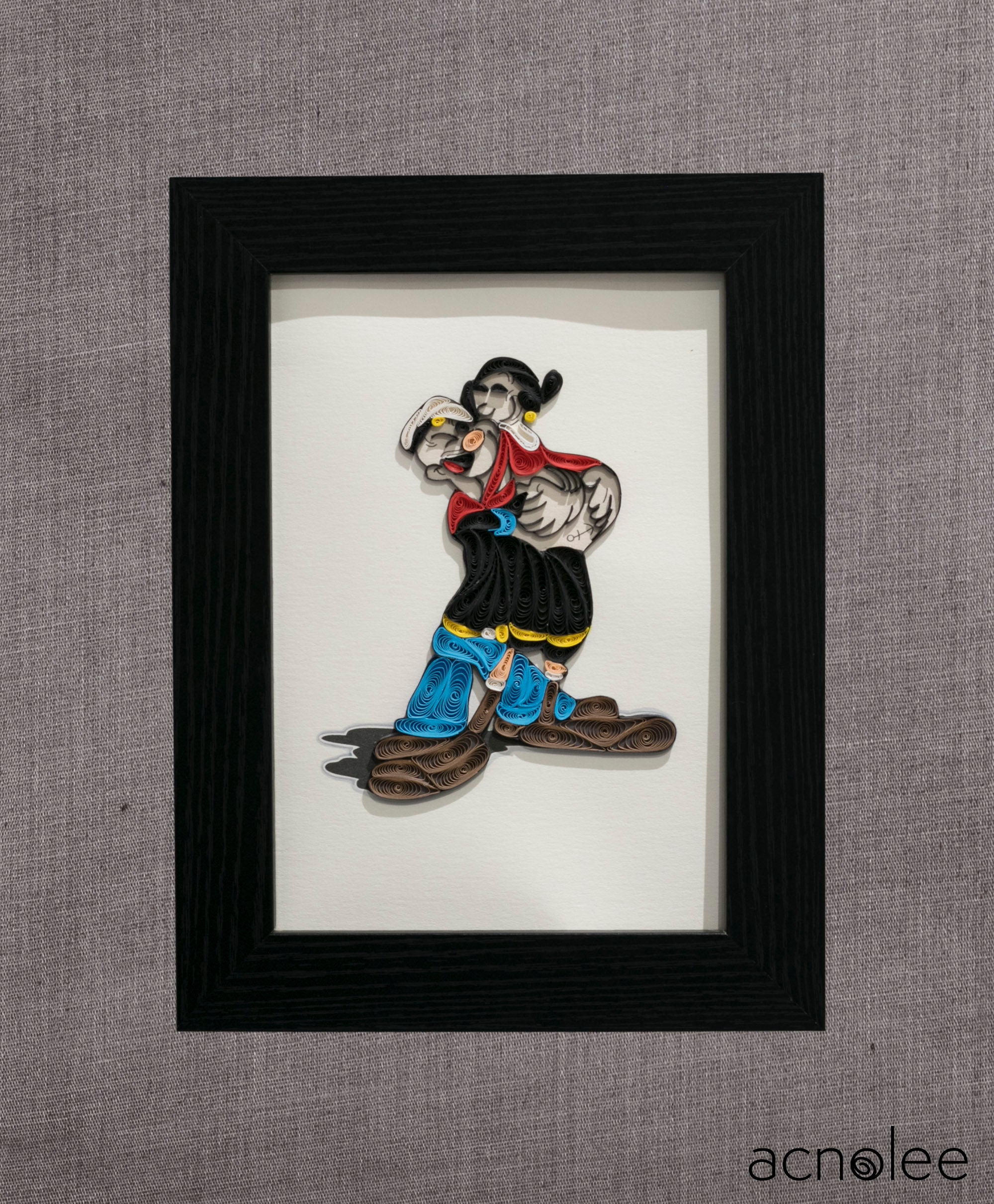 3D Quilled A5 Quilling Wall Art Popeye and Olive Gift Without Frame Not ...