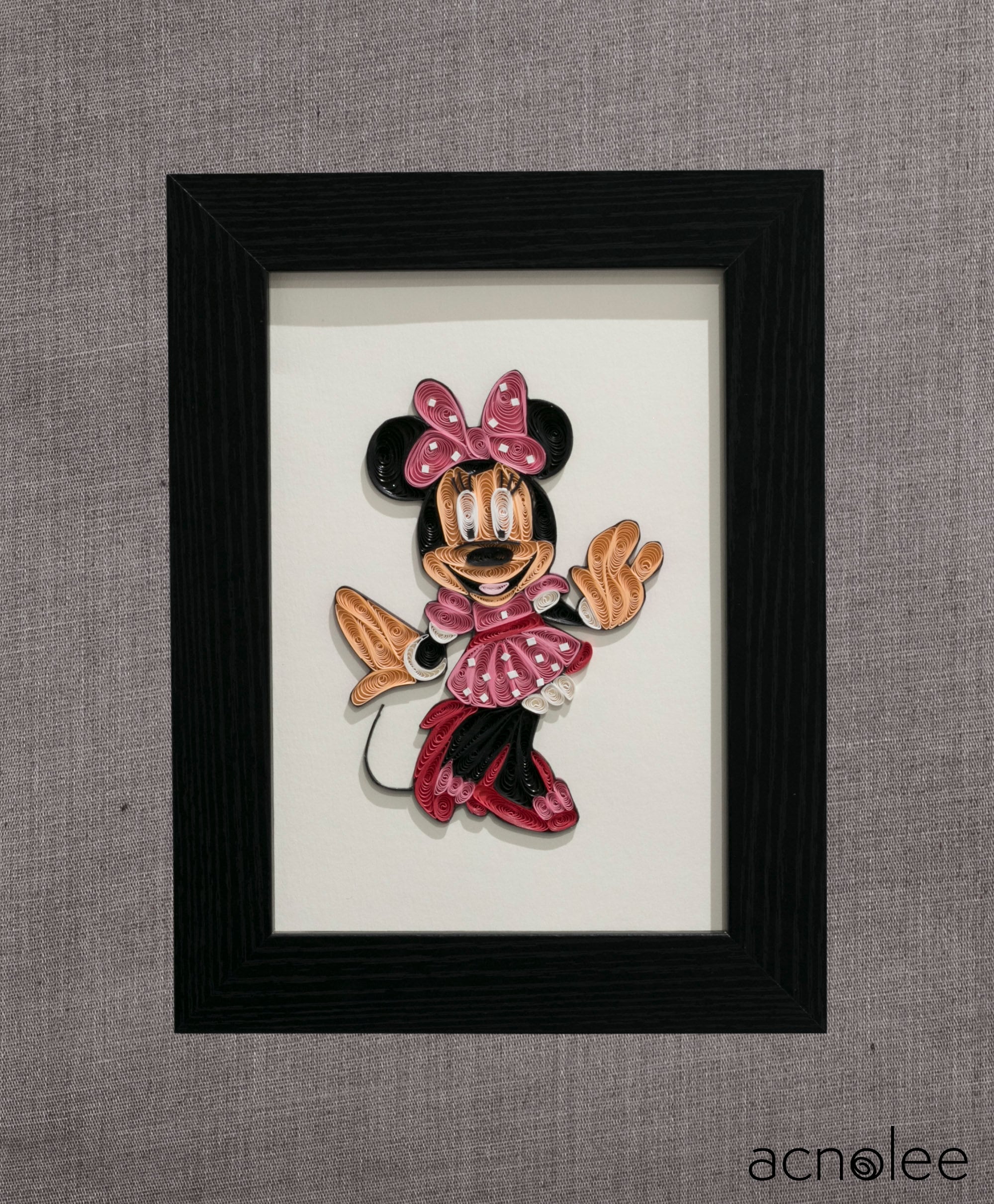 3D Quilled A5 Quilling Wall Art Disney Minnie Mouse Gift Without Frame ...