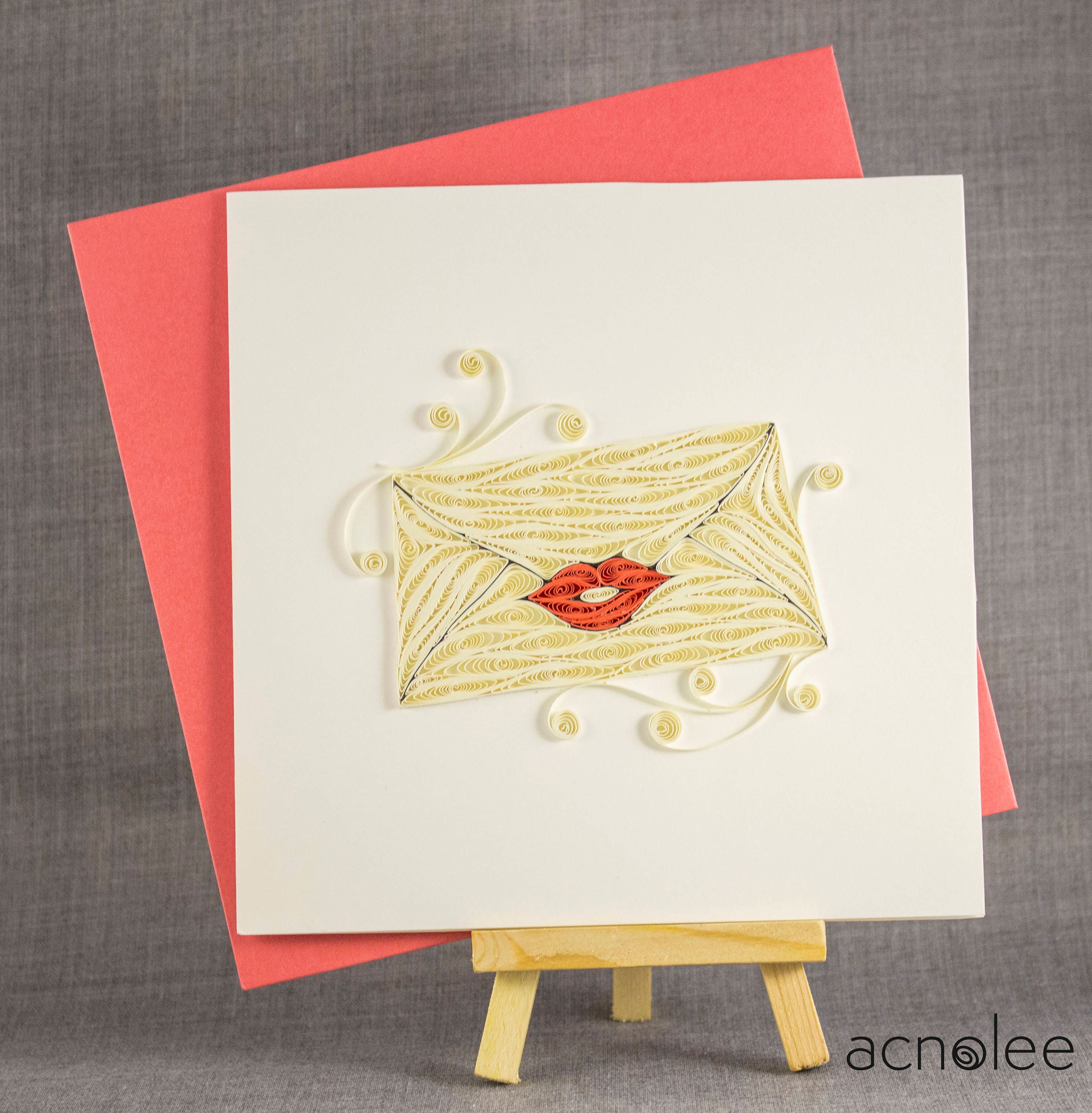 3D Handmade Love Card Blank Quilled Love Letter Love Quilling Card ...