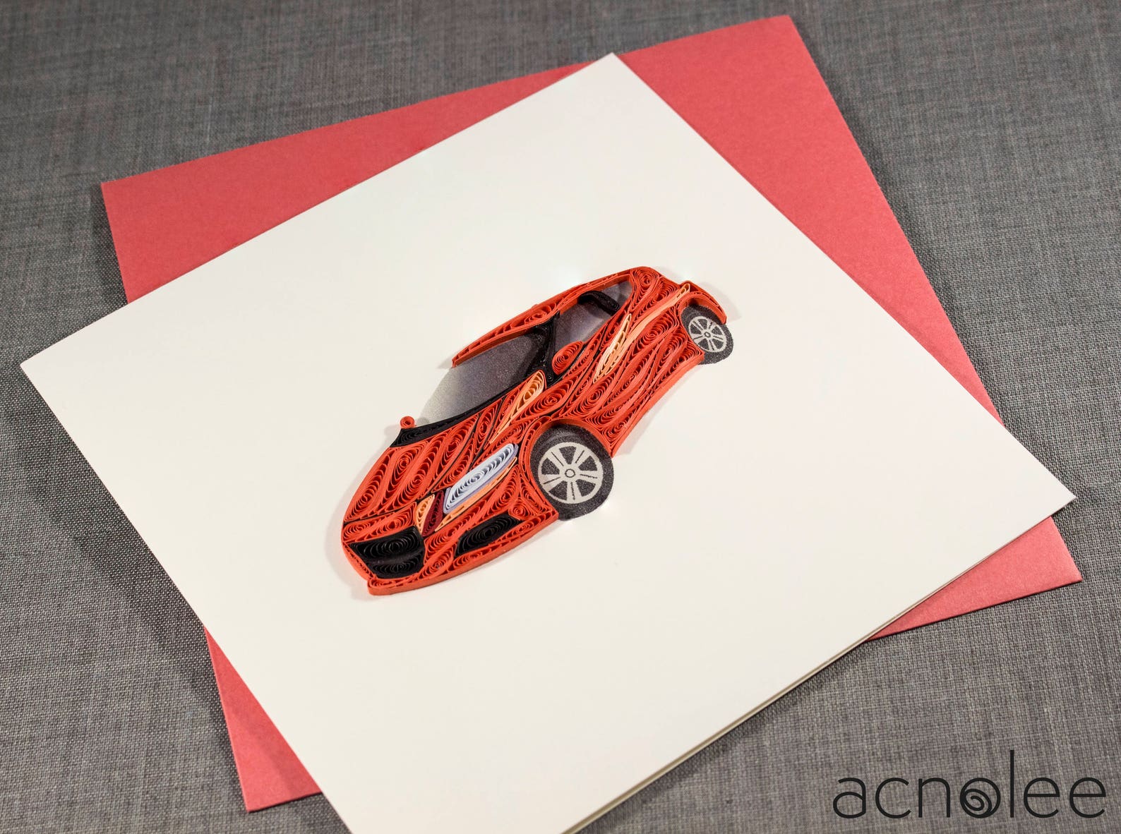 3D Blank Quilled Card Happy Birthday Car Quilling Card - Etsy