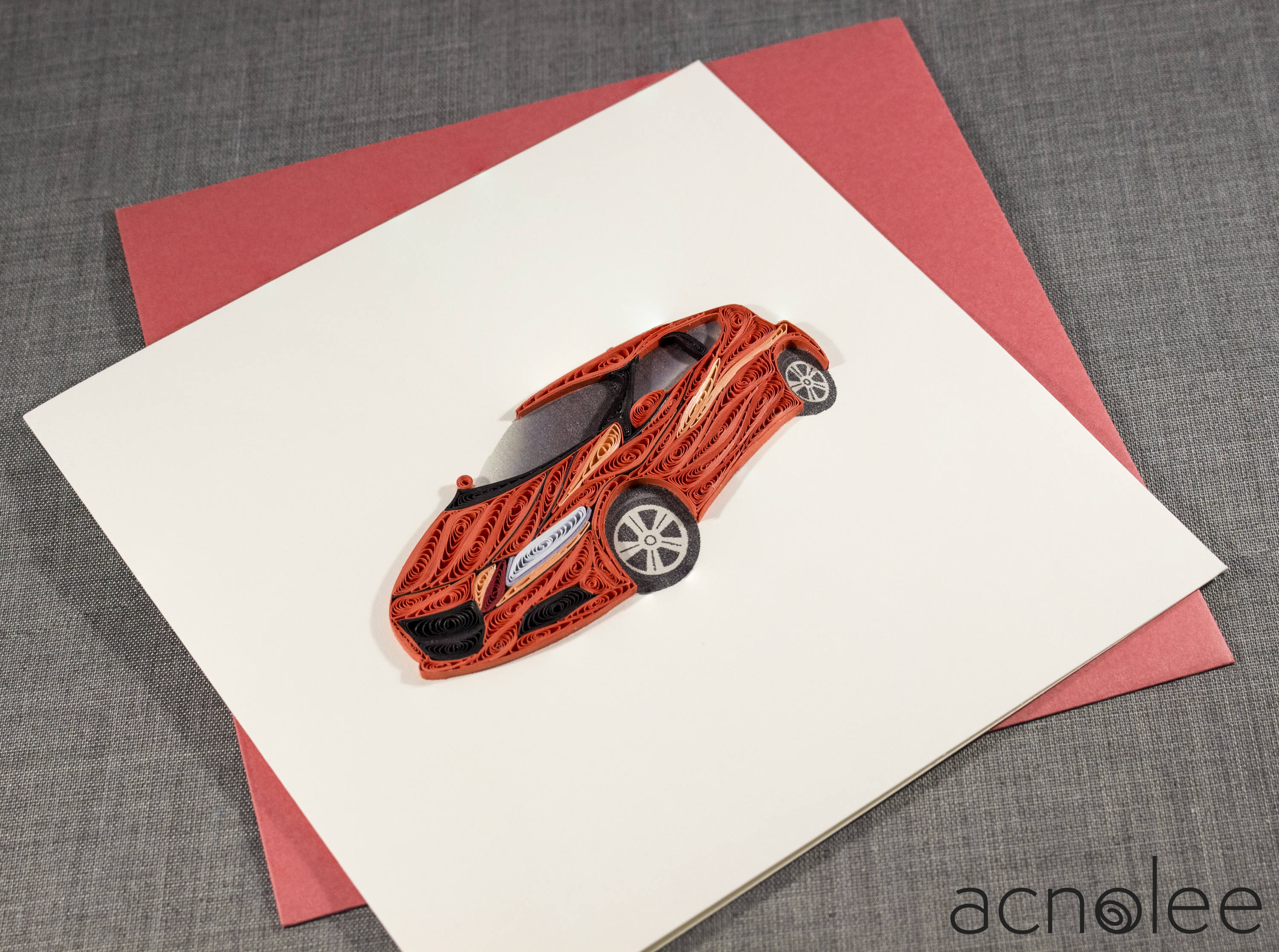 3D Blank Quilled Card Happy Birthday Car Quilling Card - Etsy