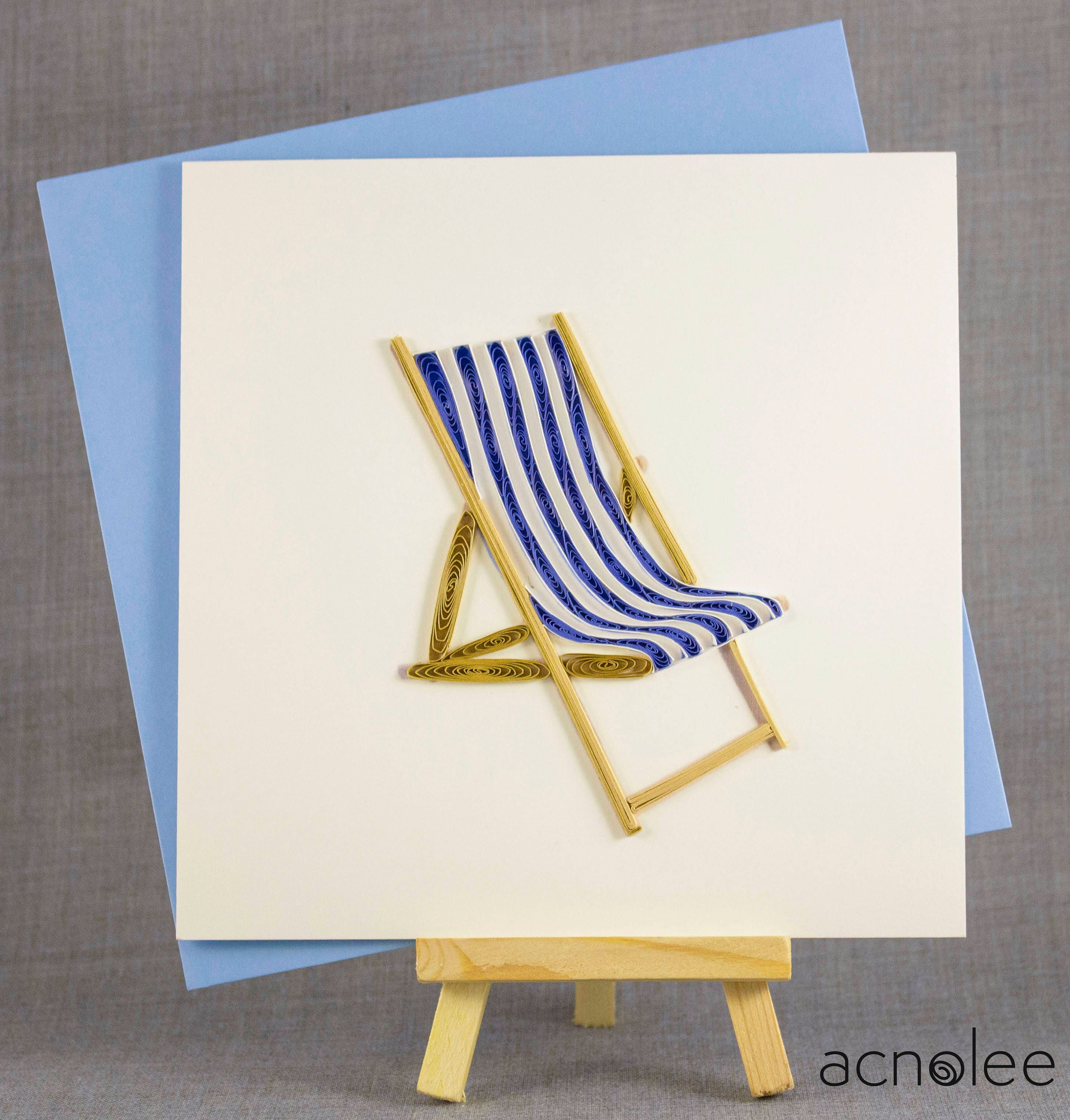 3D Blank Quilled Card Happy Birthday Deck Chair Relax Quilling Card - Etsy