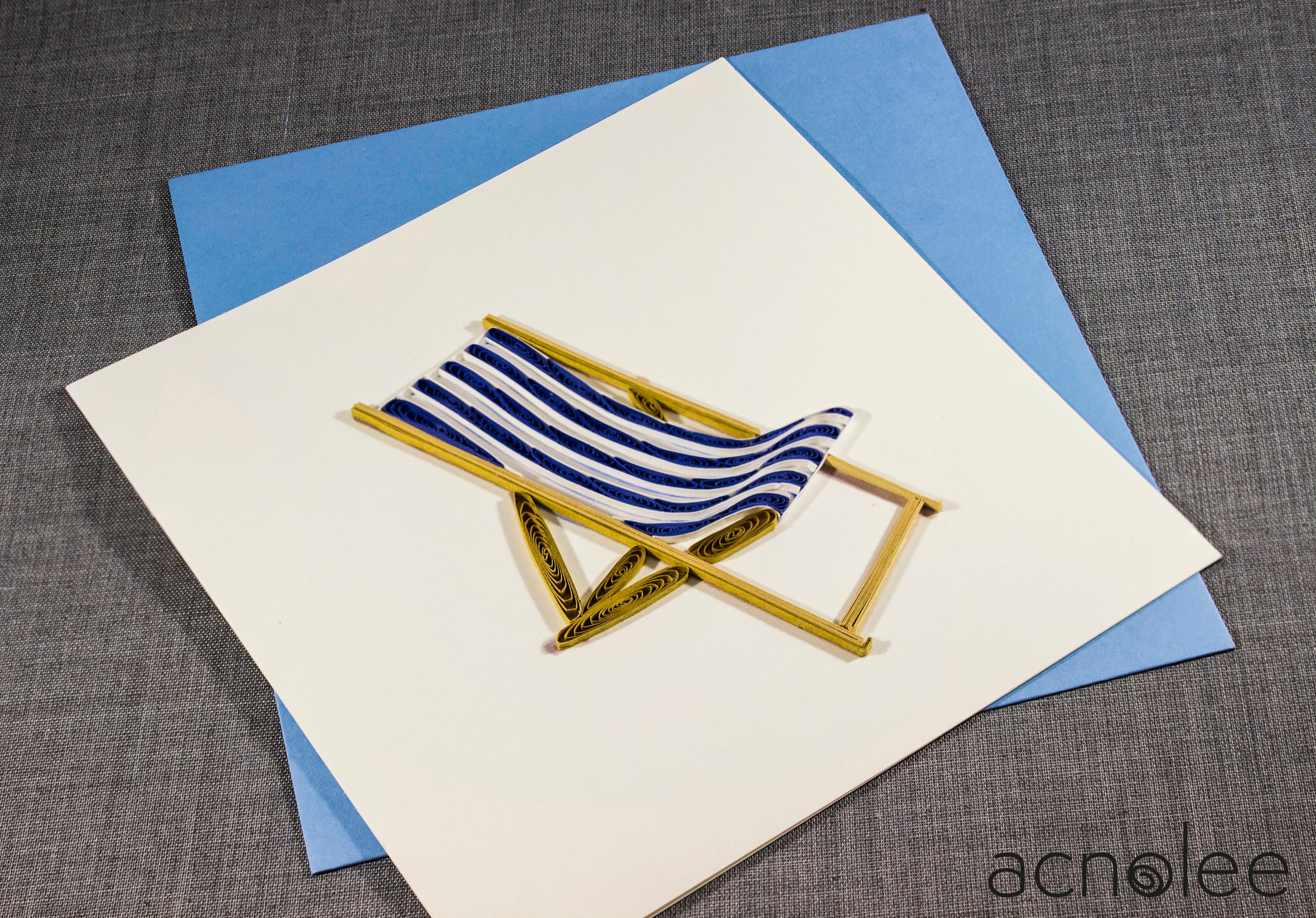 3D Blank Quilled Card Happy Birthday Deck Chair Relax Quilling Card - Etsy
