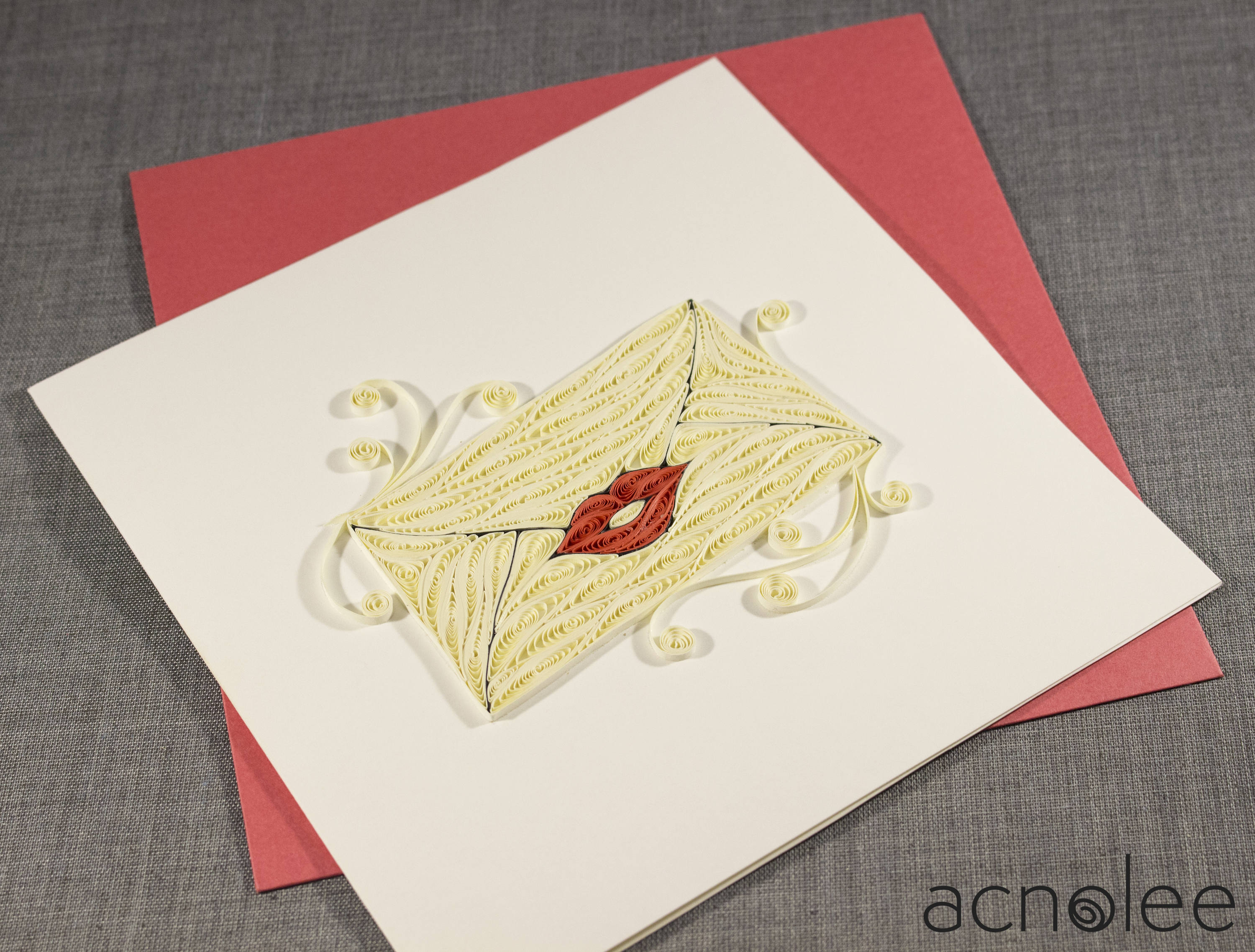 3D Handmade Love Card Blank Quilled Love Letter Love Quilling Card ...