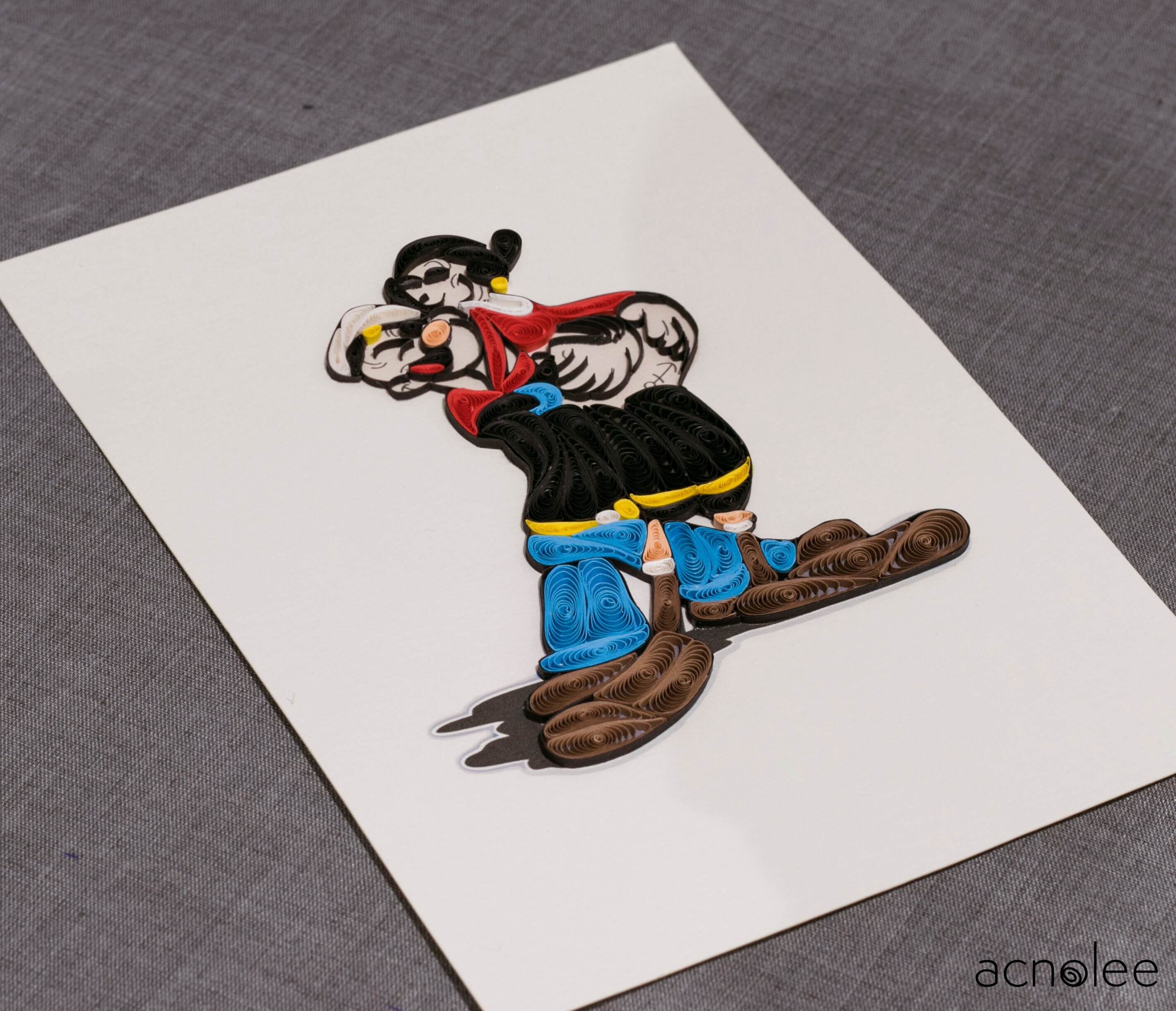3D Quilled A5 Quilling Wall Art Popeye and Olive Gift Without Frame Not ...
