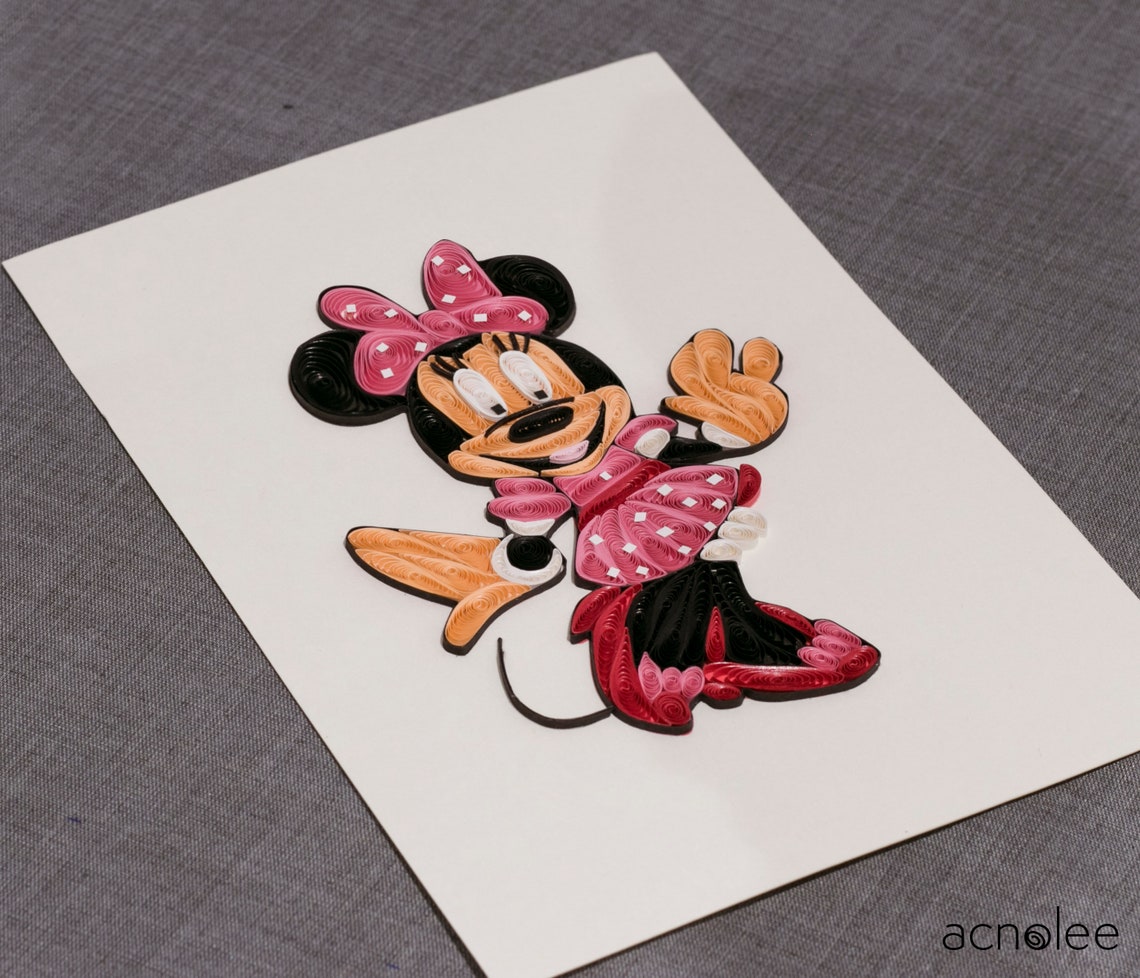 3D Quilled A5 Quilling Wall Art Disney Minnie Mouse Gift Without Frame ...