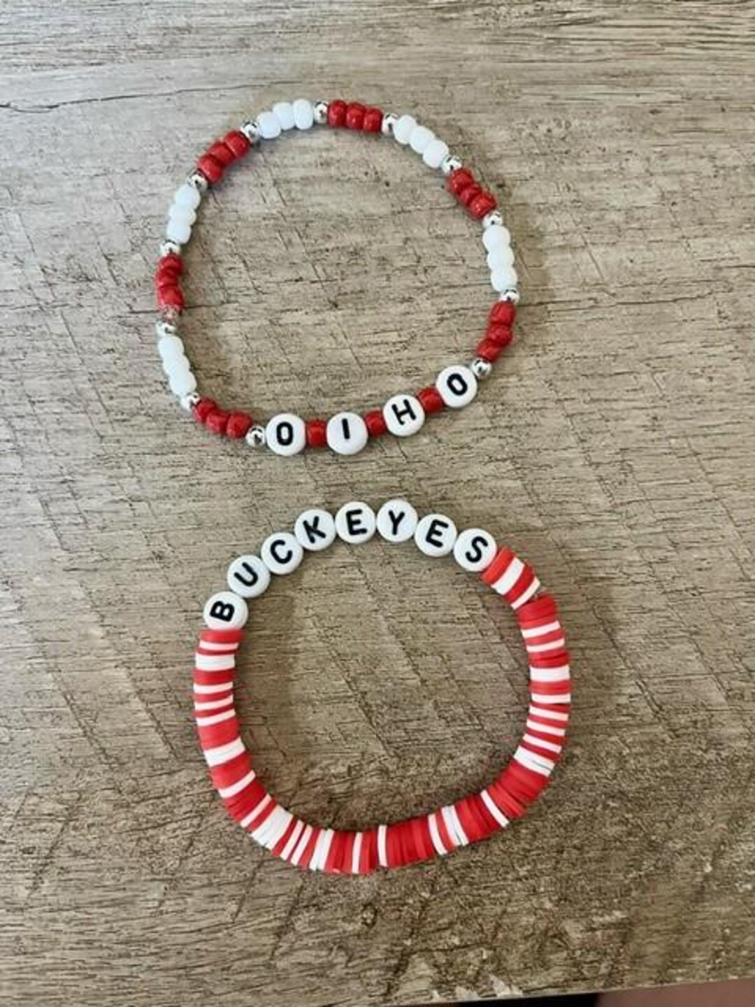 Ohio State, OSU, Go Buckeyes, Beaded Bracelets, Sold as a Set - Etsy