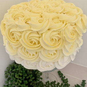 Fake Cake Pink Rosette Cake Prop Baby Shower Cake Smash Faux Food Cake ...