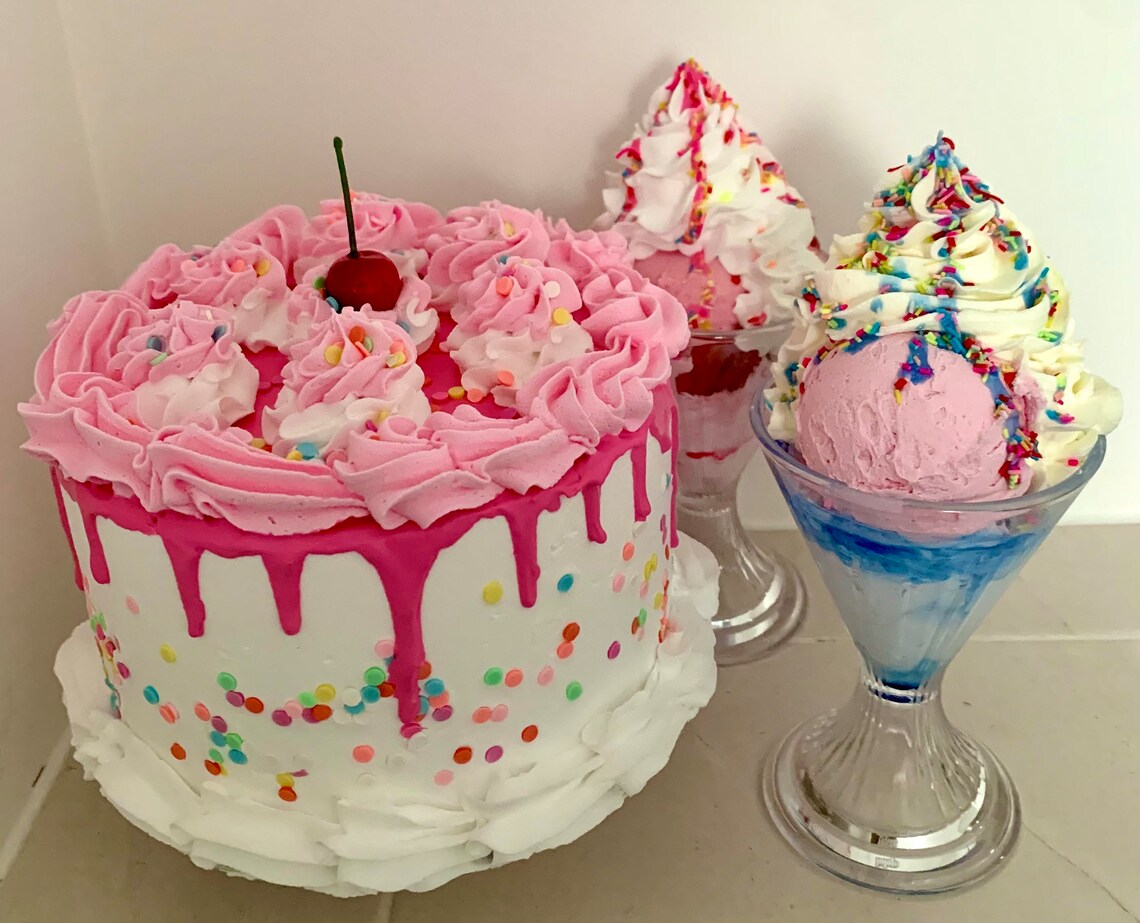 Fake Pink Drip Party Cake Prop Display Centrepiece - Etsy