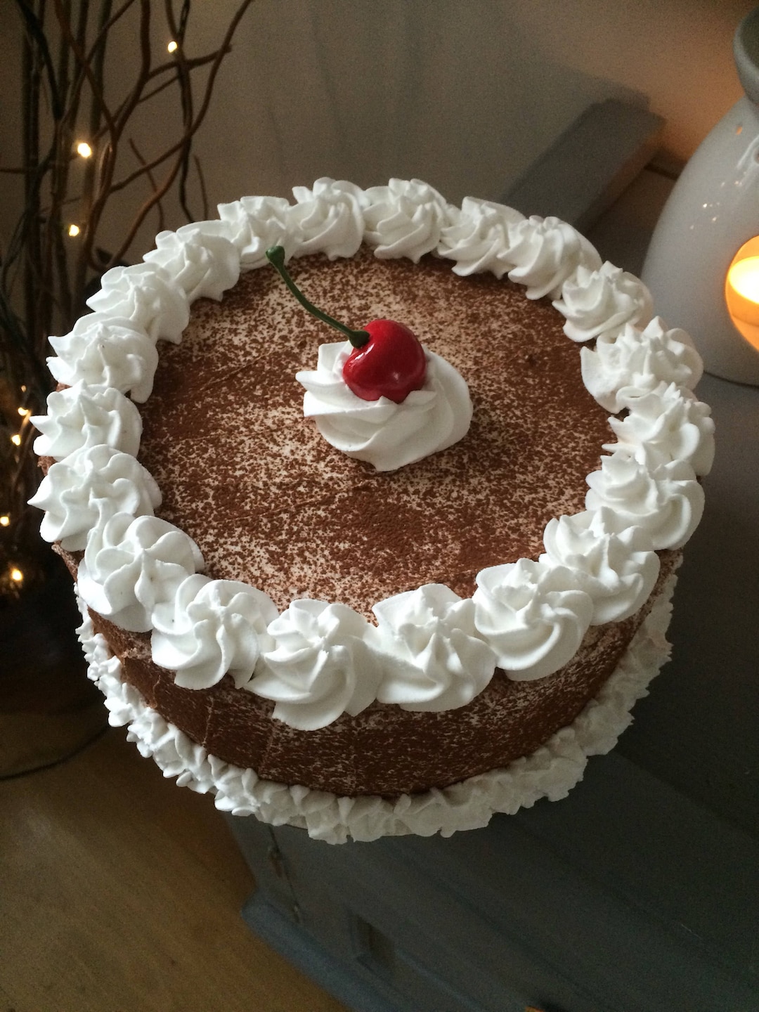 Fake/faux Cream Cake Prop Display Cake Stand Gift for Mum Kitchen Decor ...