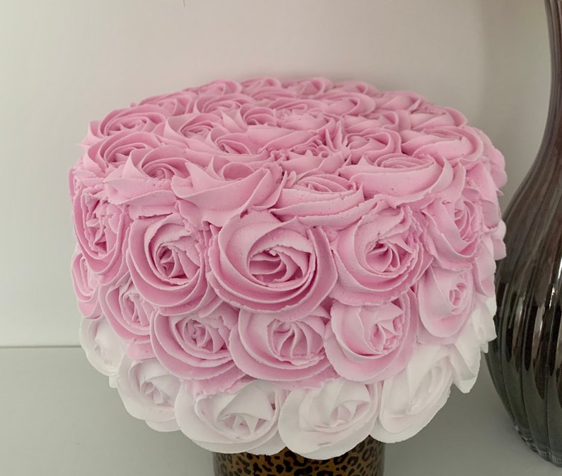 Fake Cake Pink Rosette Cake Prop Baby Shower Cake Smash Faux | Etsy