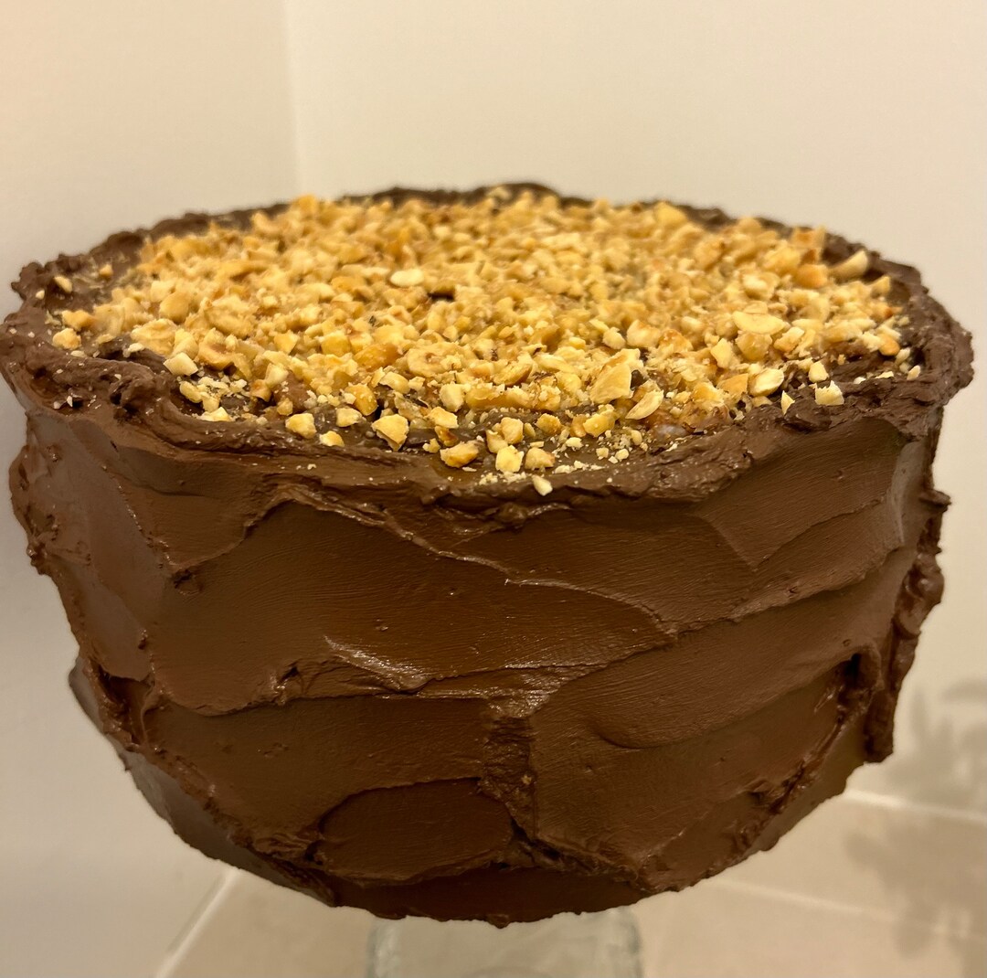 Fake Chocolate Fudge Cake With Crush Faux Nuts 8 X 4in Fake Bake for ...