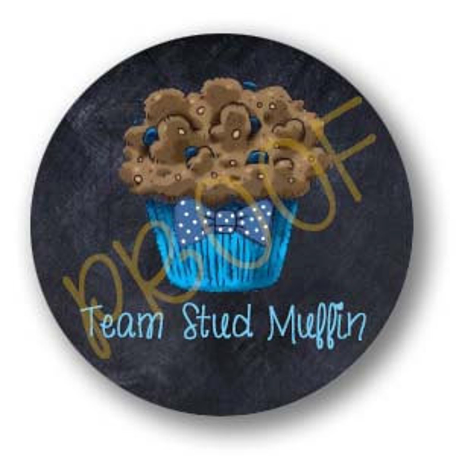 Gender Reveal Pin Sticker Stud Muffin Cupcake Team Wear Guests - Etsy