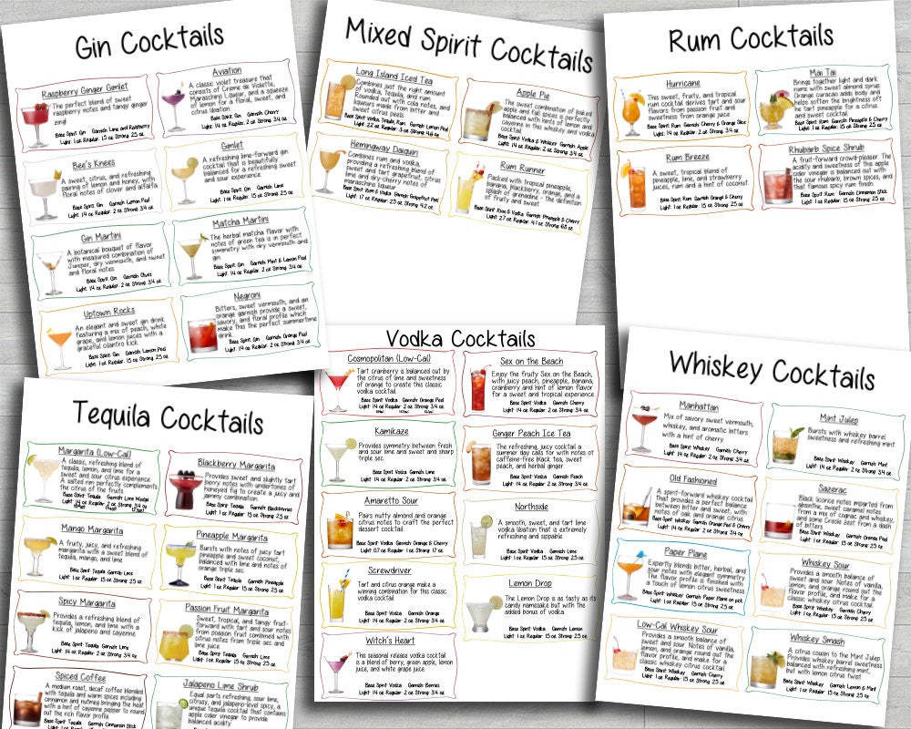 UPDATED 2024 Bartesian Drink Tags Cocktail Menu New Latest Drinks ...