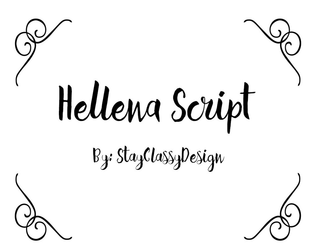 Hellena Script Font | Handwritten Calligraphy Typeface | Digital Download OTF TTF | Wedding ...