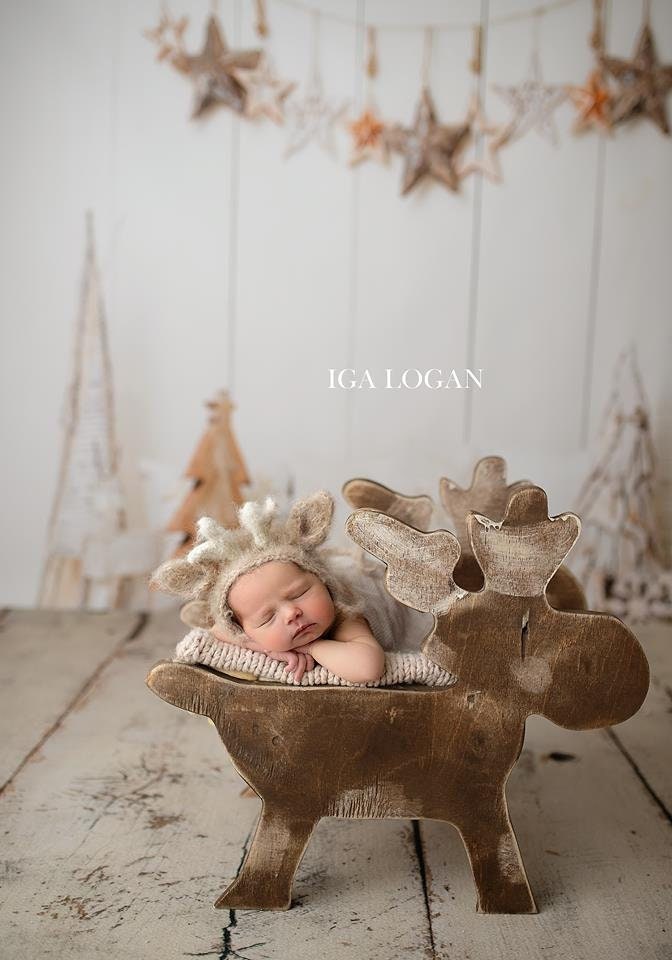 Newborn reindeer bonnetNewborn reindeer hatChristmas | Etsy