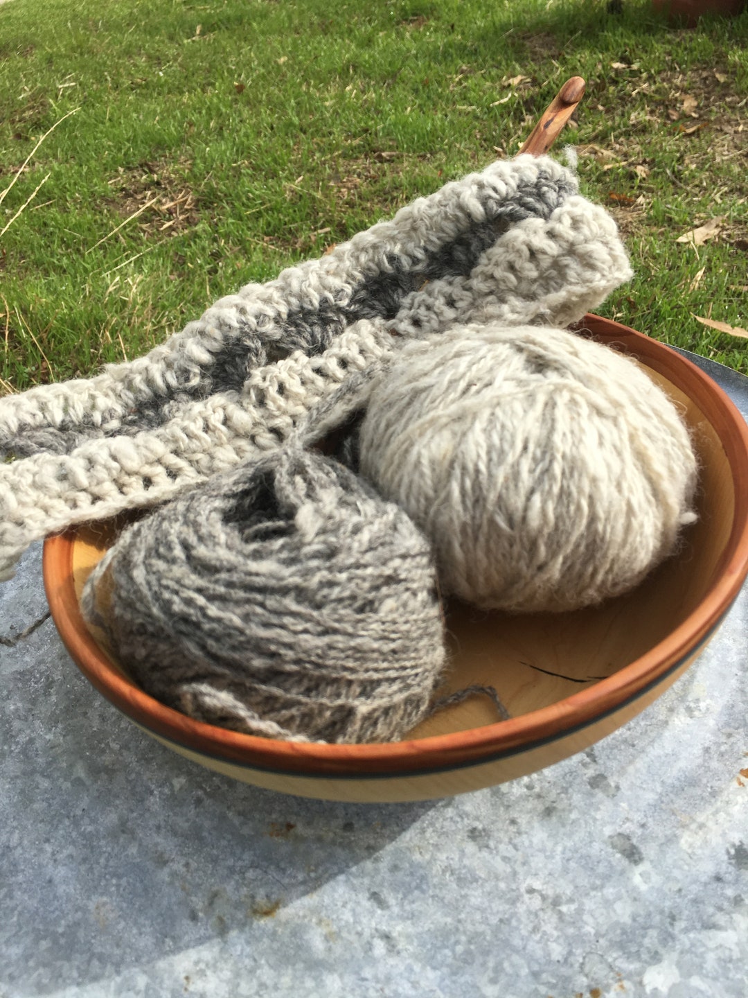 Hand Turned Yarn Bowl Display Bowl Handmade Light Wood With Redwood Lip ...