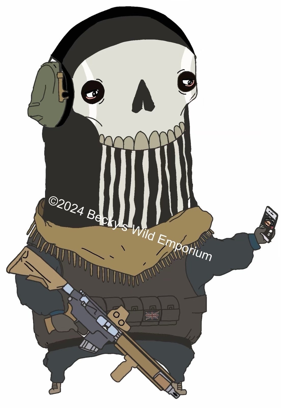 Call of Duty Funny Ghost Sticker, COD, Gaming Stickers, Warzone ...