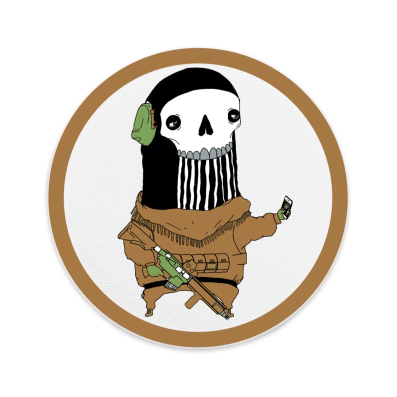 COD Funny Ghost Operator Character Embroidered Patch, Video Gaming ...