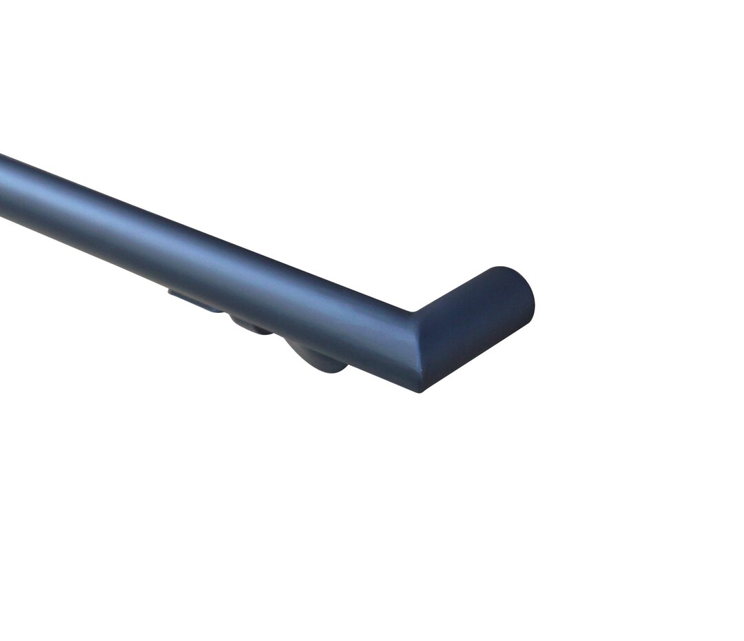 Round, Modern Wrought Iron Handrail, End Wall Mount Steel Hand Rail ...