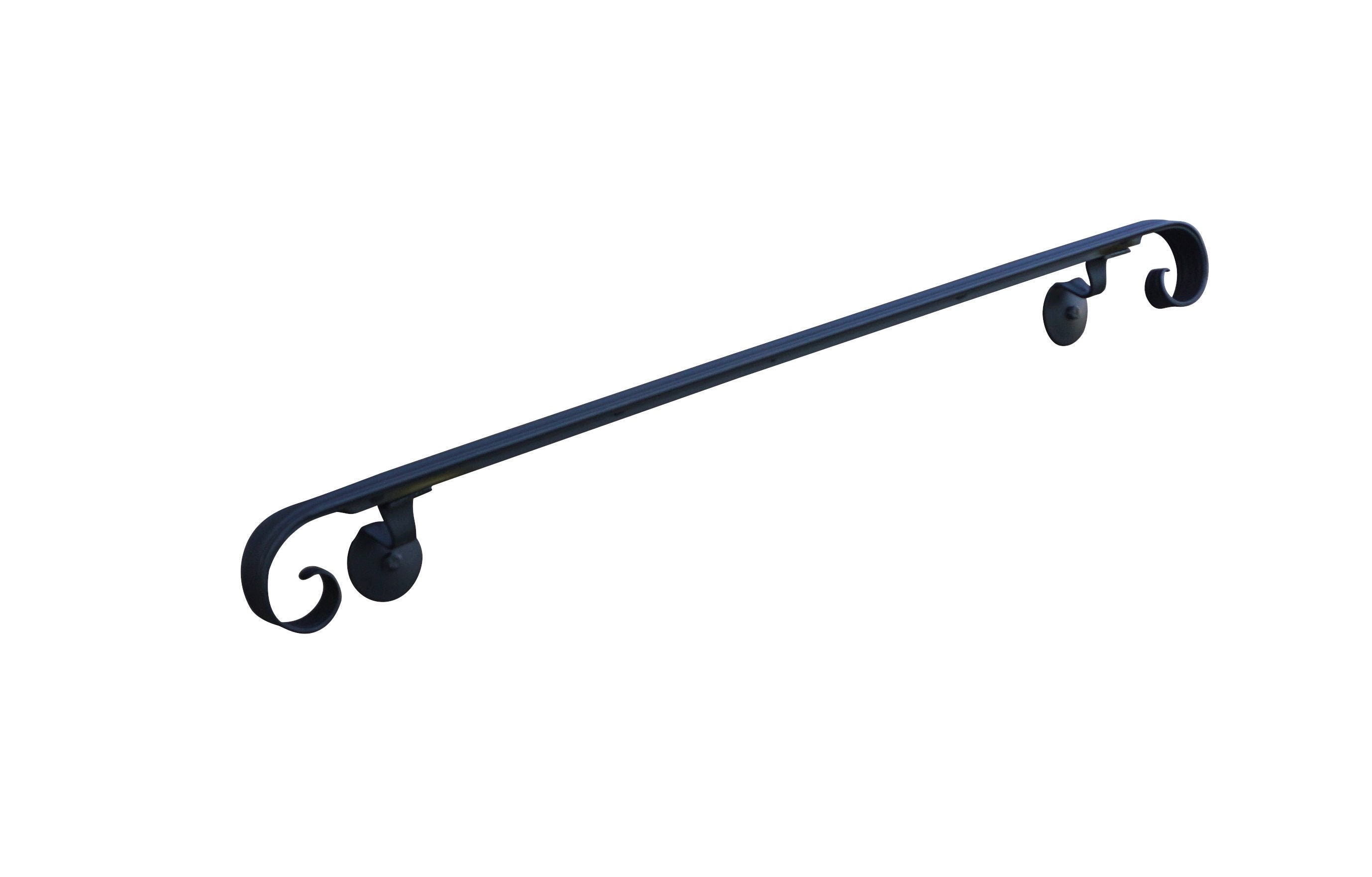 Hand Forged Modern Wrought Iron handrail End Wall Mount steel | Etsy