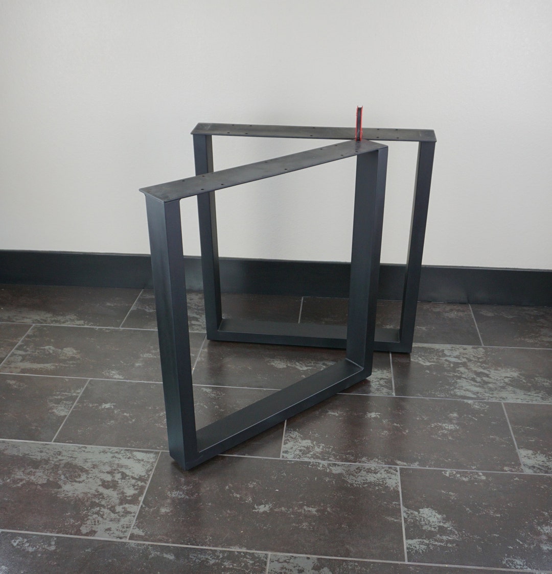 Steel Iron Metal Table Legs / Bases H Shape Set of 2 W/ Leveling Feet ...