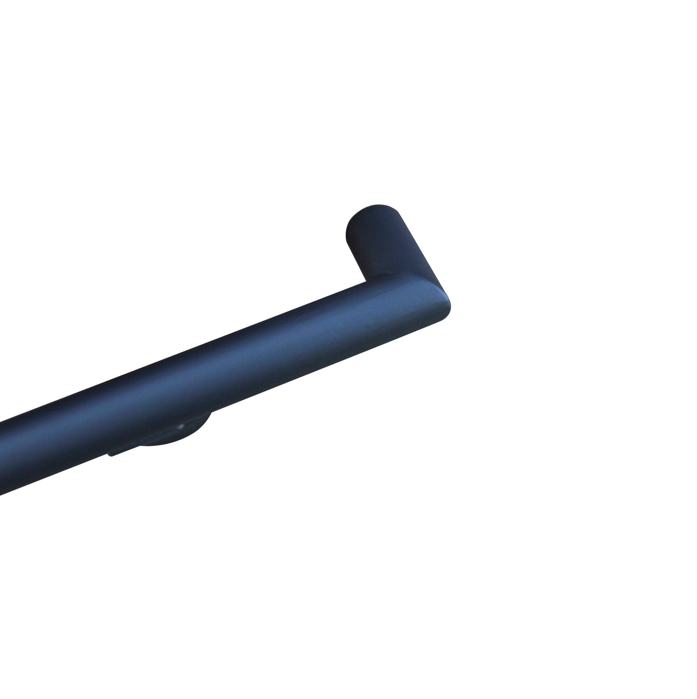 Round, Modern Wrought Iron Handrail, End Wall Mount Steel Hand Rail ...