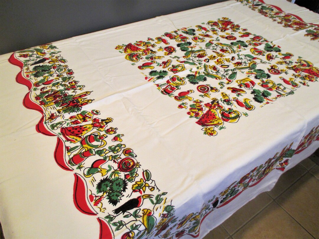 Mexican Fiesta Spanish Theme Tablecloth Colorful Southwestern - Etsy