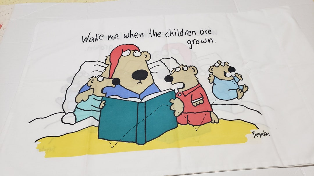Sandra Boynton Cartoon Pillowcase wake Me When the - Etsy