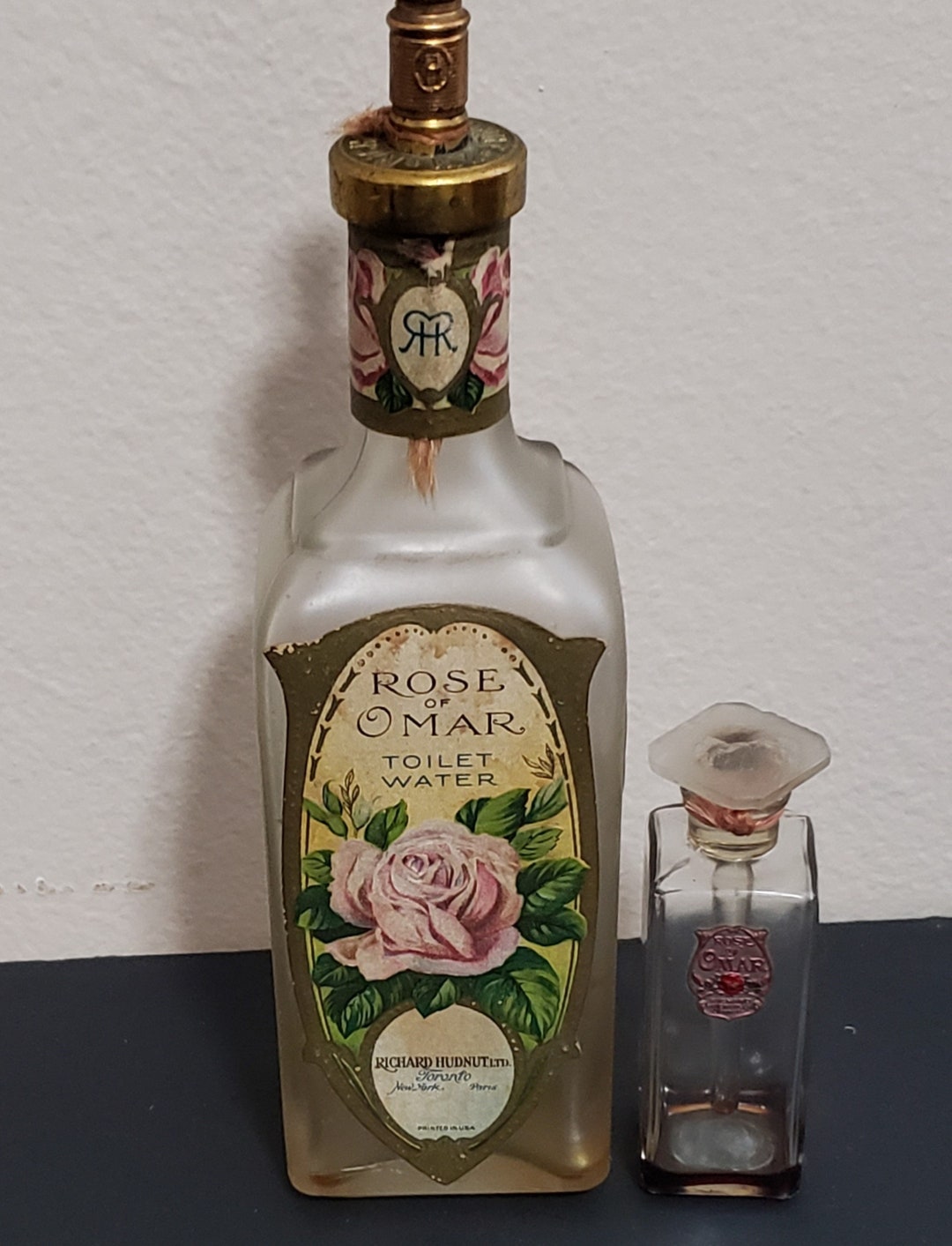 Empty Antique Richard Hudnut Rose of Omar Toilet Water Bottle - Etsy