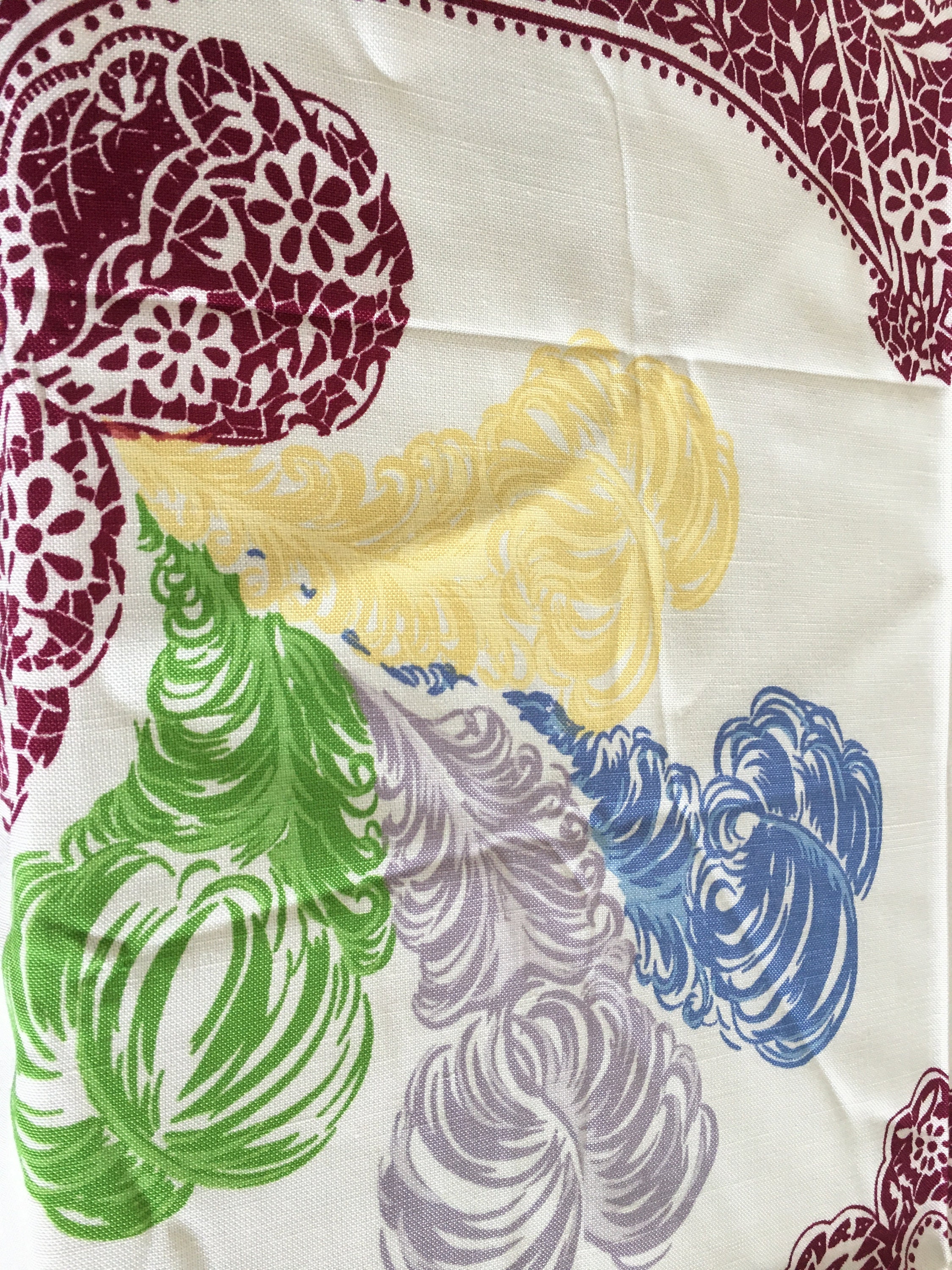 Vintage Rayon Blend Floral Mid Century Tablecloth Draped Swags - Etsy