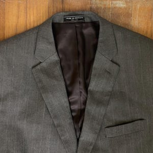 Vintage Mens Herringbone Suit Set Size 46S Blazer 42x28 Pants Y2K Woven ...