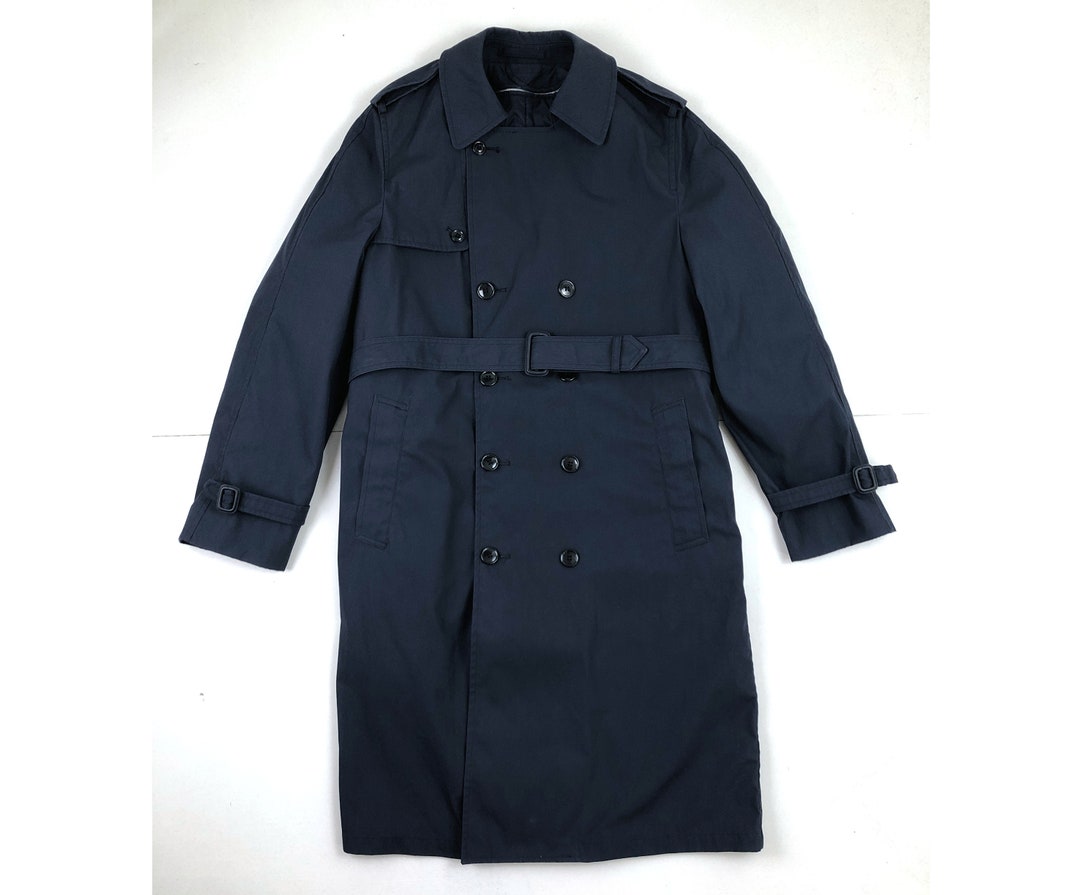 Vintage Mens Rain Trench Coat | 90s Air Force Military Water Resistant ...