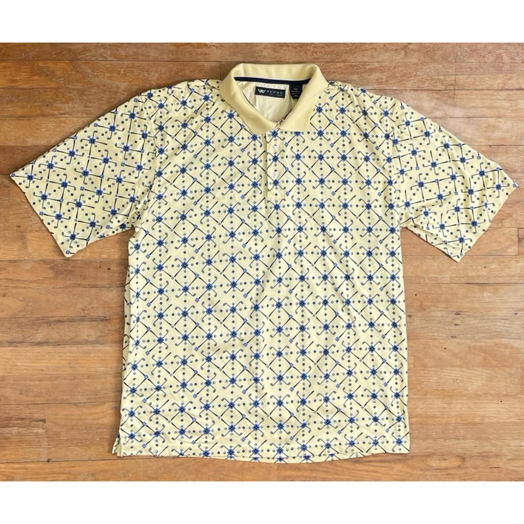 Vintage Mens Golf Polo Shirt Size XL 1990s Argyle Golfing Clubs Knit ...