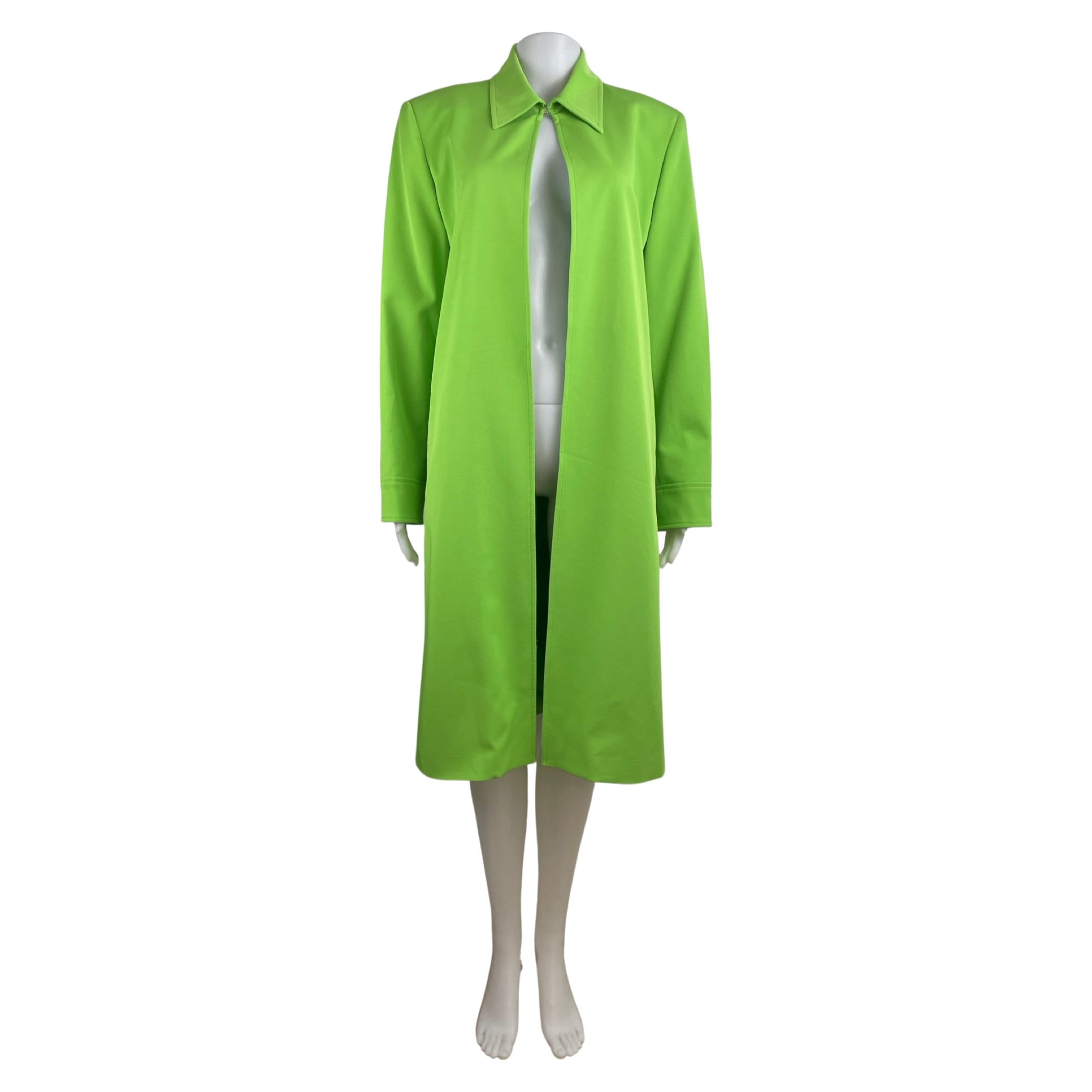 Vintage Bright Green Jacket 90s Long Cut Open Front Coat - Etsy Canada