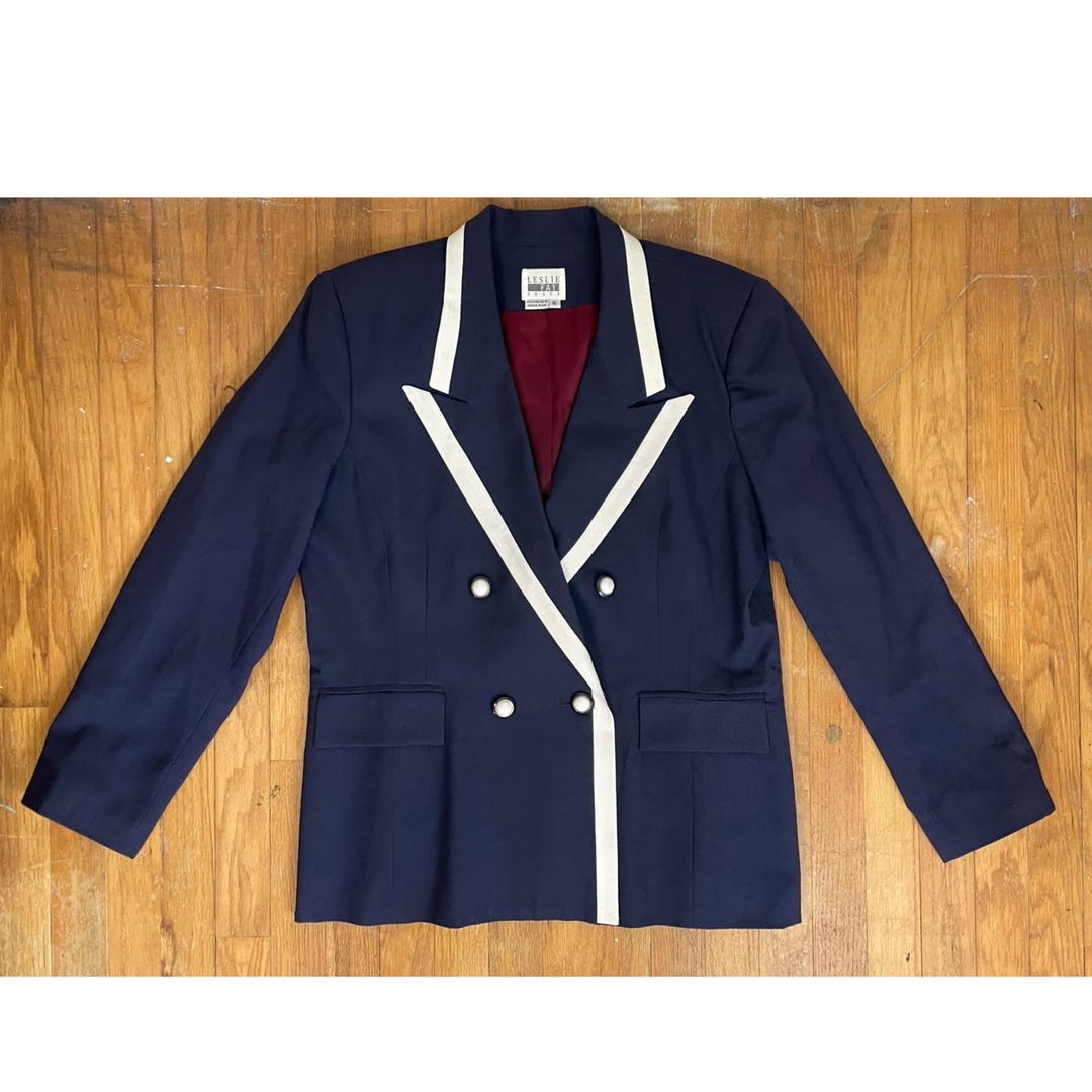 Vintage Nautical Blazer Womens Size Large/xl 1980s Double Breasted ...