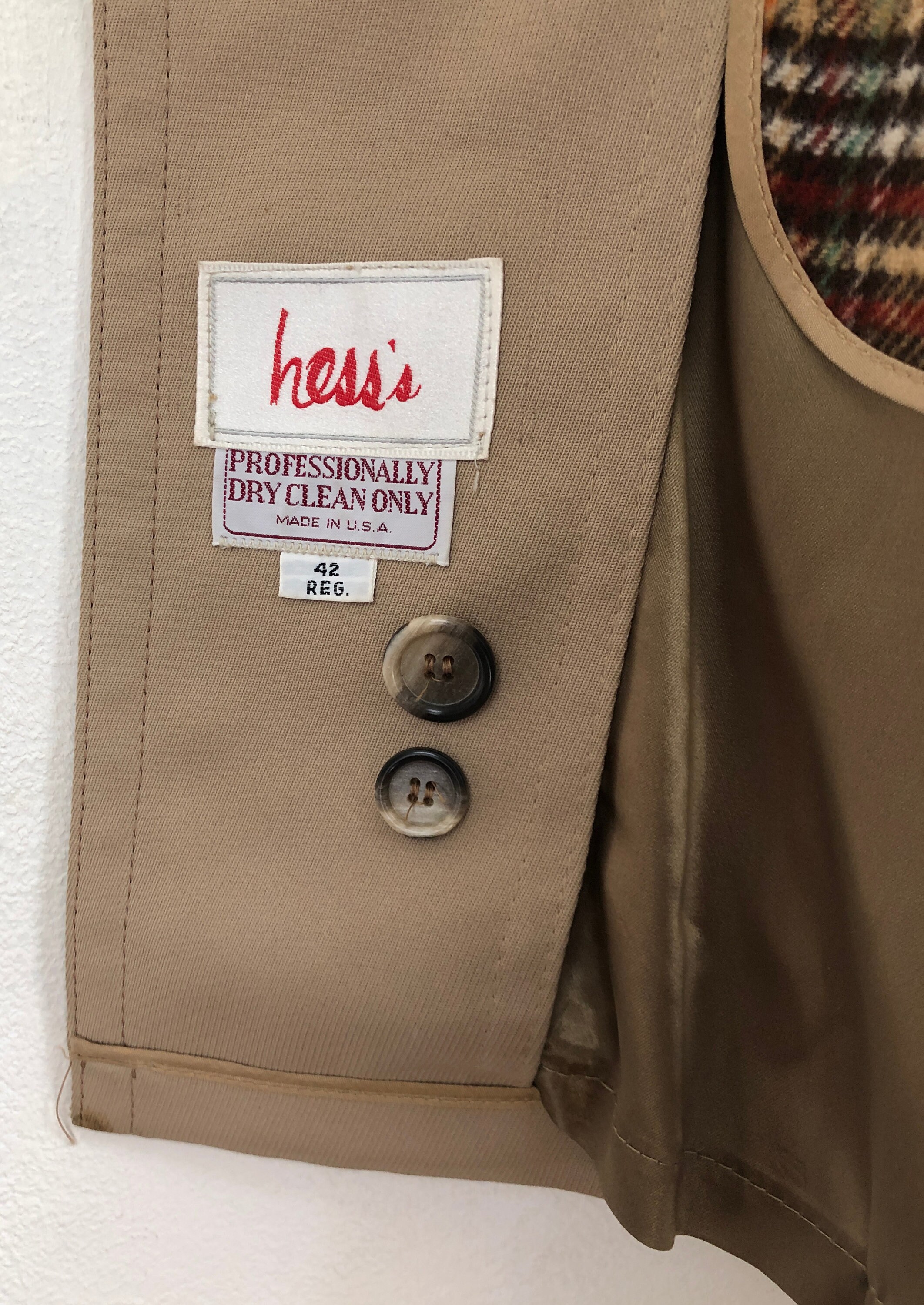 Vintage Mens Khaki Overcoat 70s Double Poly Knit Coat With | Etsy