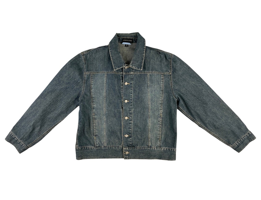 Vintage Mens Denim Jacket 90s Stone Wash Jean Jacket Mens - Etsy