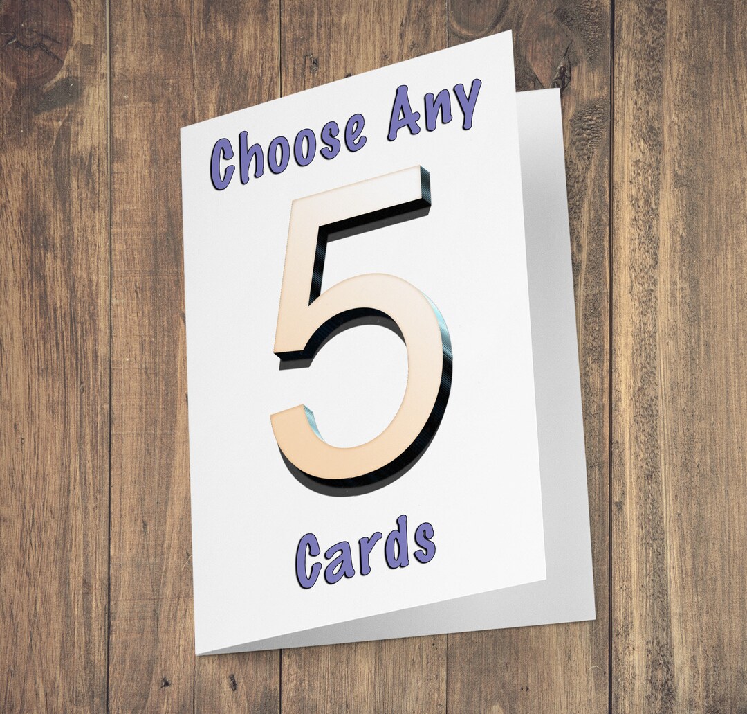 Choose Any 5 Cards - *free Shipping* - Etsy