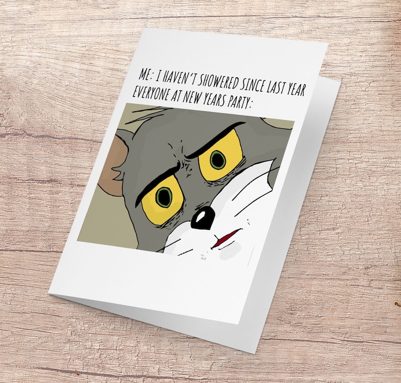Disturbed Tom New Years Meme, Tom and Jerry, Everyone Else, Funny Card ...