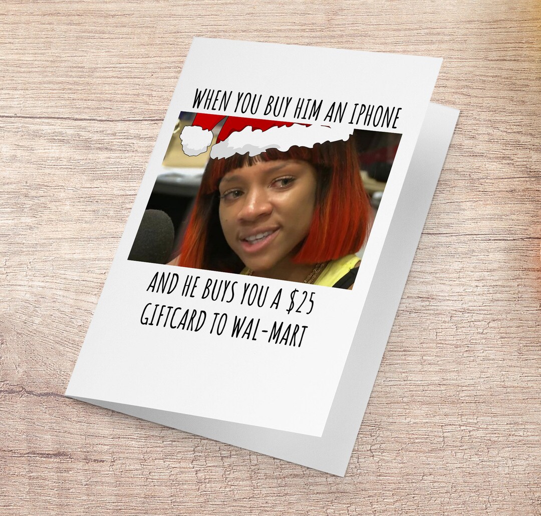 Lil Mama Crying Christmas Card, Gift Card, Boyfriend, Girlfriend, Meme ...