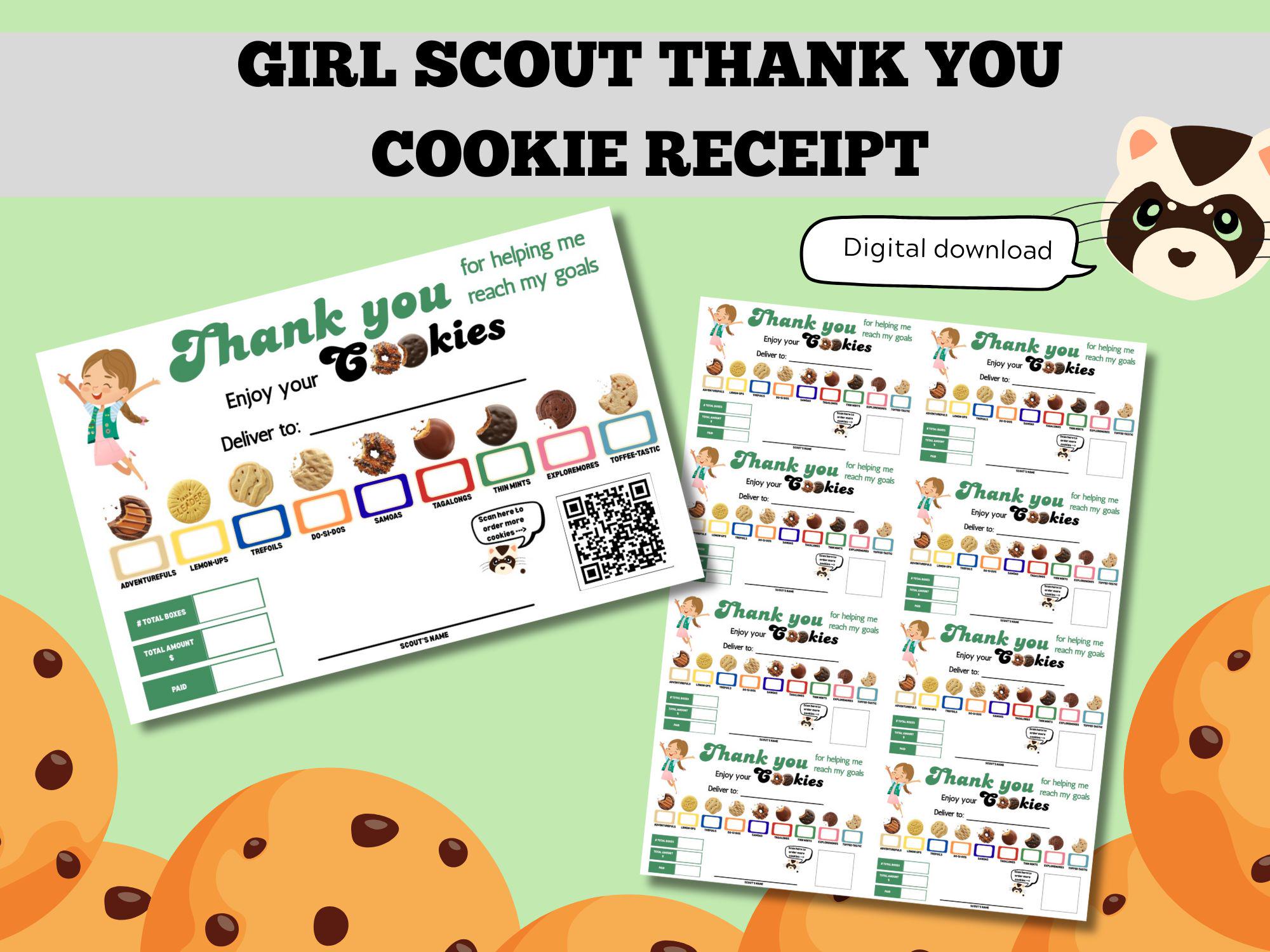 Girl Scout Cookie Delivery Thank You Card Template | Canva Editable ...